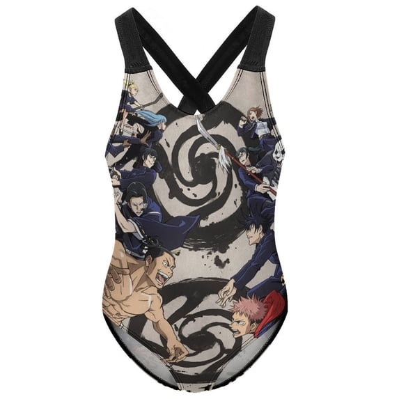 Girls Jujutsu Anime Kaisen One Piece Swimsuits Bathing Suits Cross Back ...