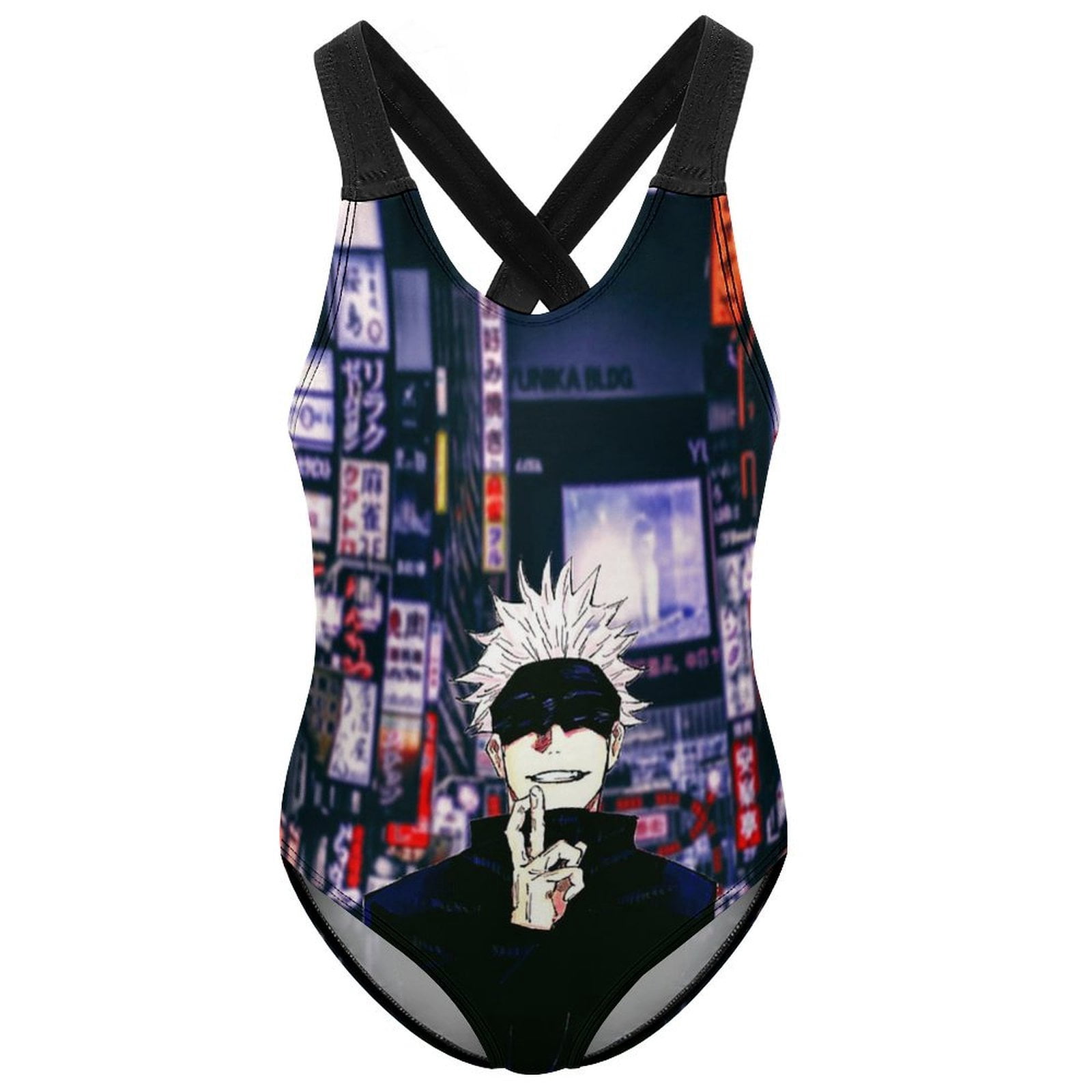 Girls Jujutsu Anime Kaisen One Piece Swimsuits Bathing Suits Cross Back ...