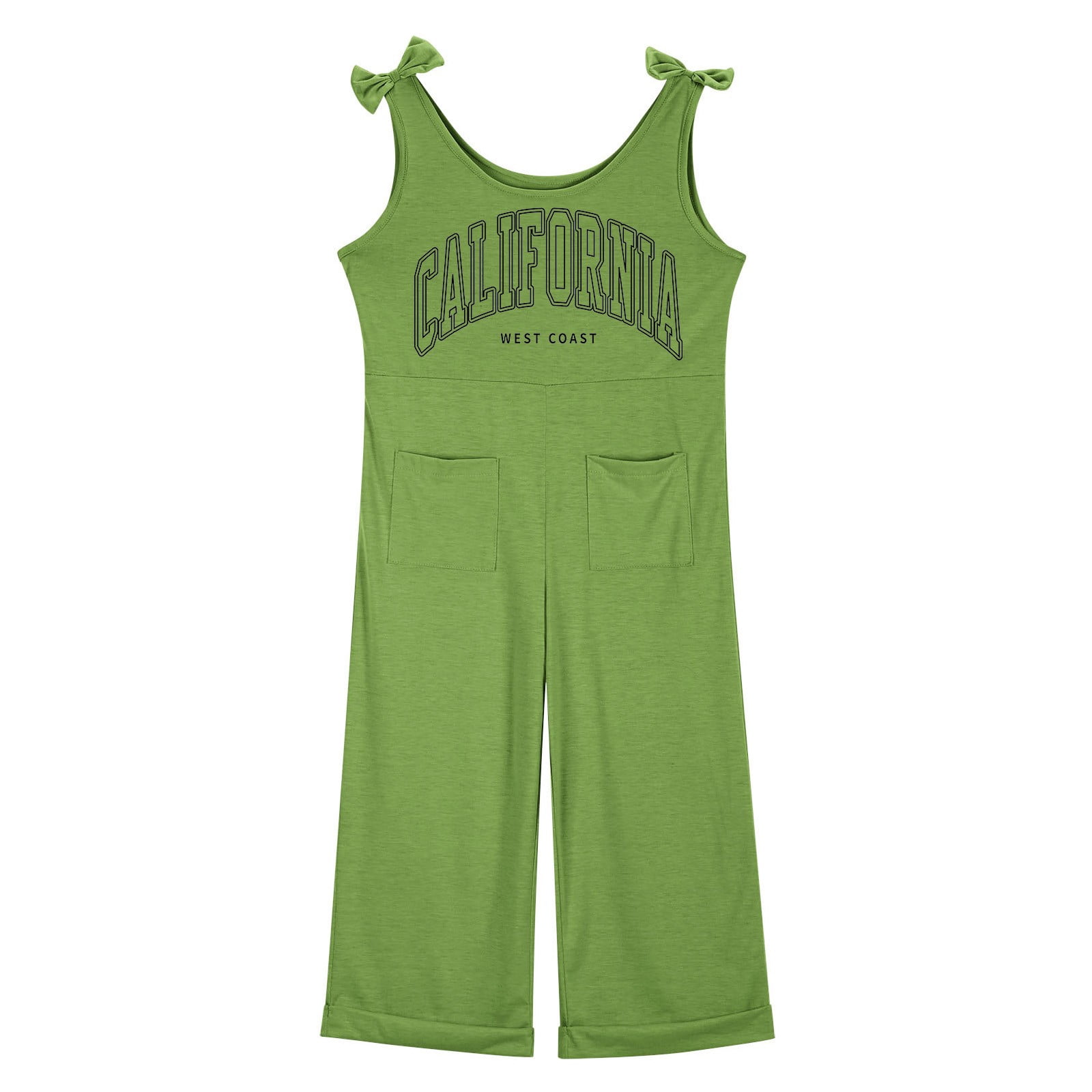 Girls' Jumpsuits Rompers Green Overalls with Side Pockets Summer ...