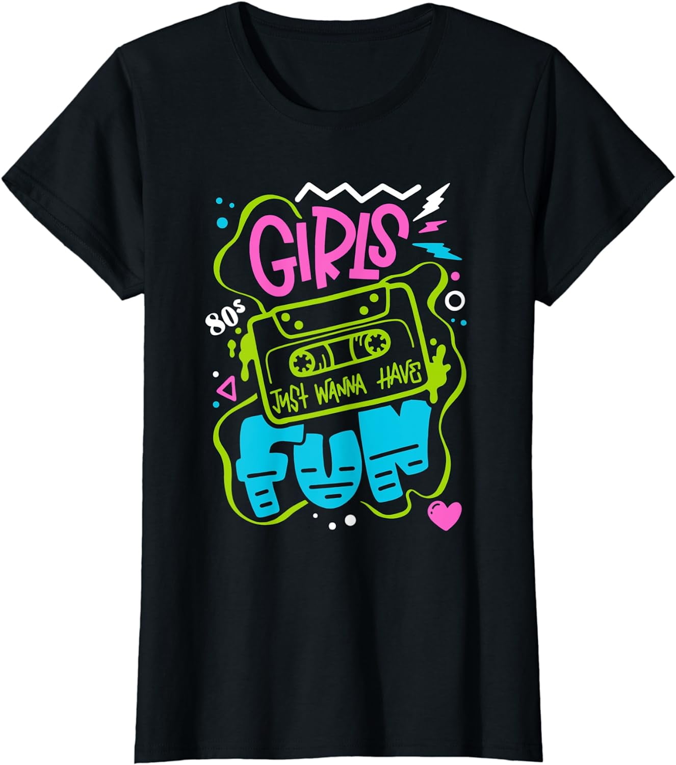 Girls Just Wanna Have Fun Nostalgia 1980s T-Shirt - Walmart.com