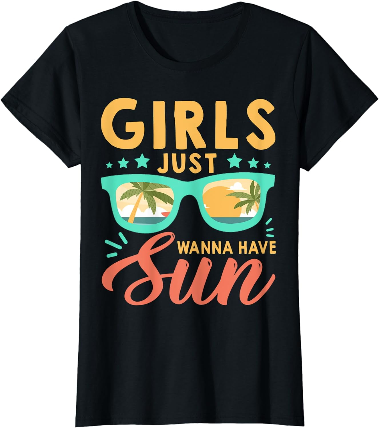 Girls Just Wanna Have Sun Funny Summer Beach Vacation Trip T-Shirt ...