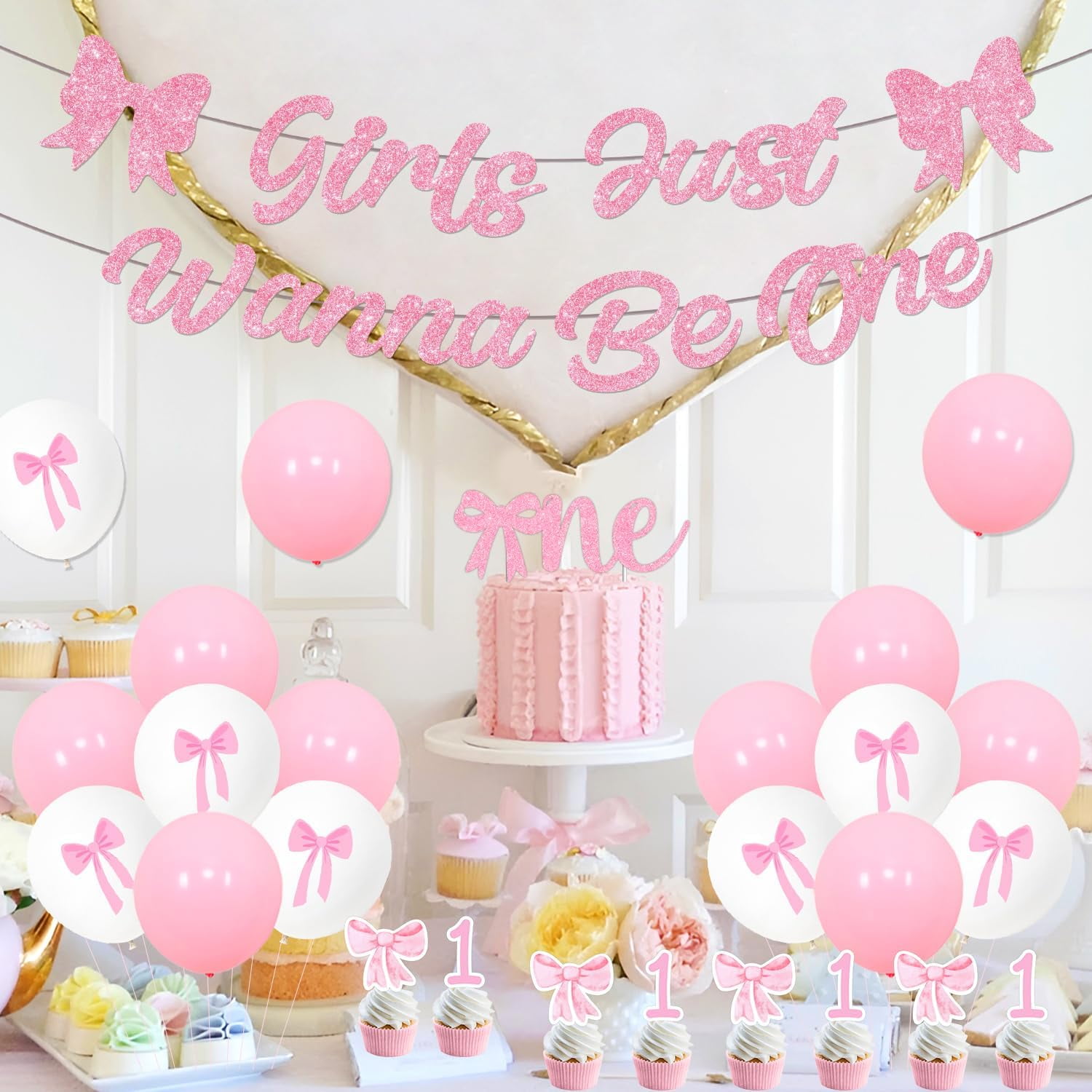 Girls Just Wanna Be One Birthday Party Decorations, Girls Coquette ...