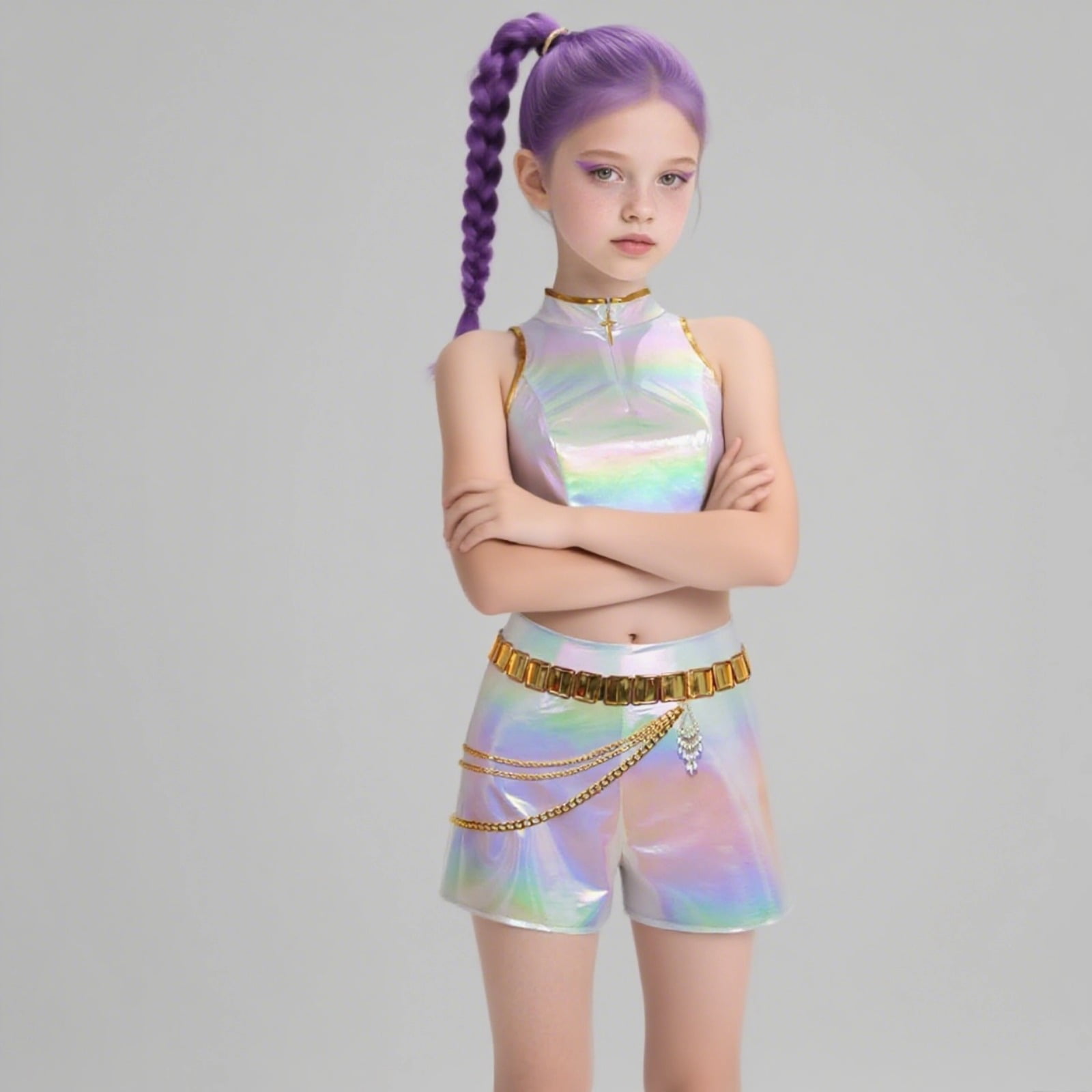 Girls K-pop Huntri/x Rumi Costume Kids K pop Demon Hunter Merch Pop ...