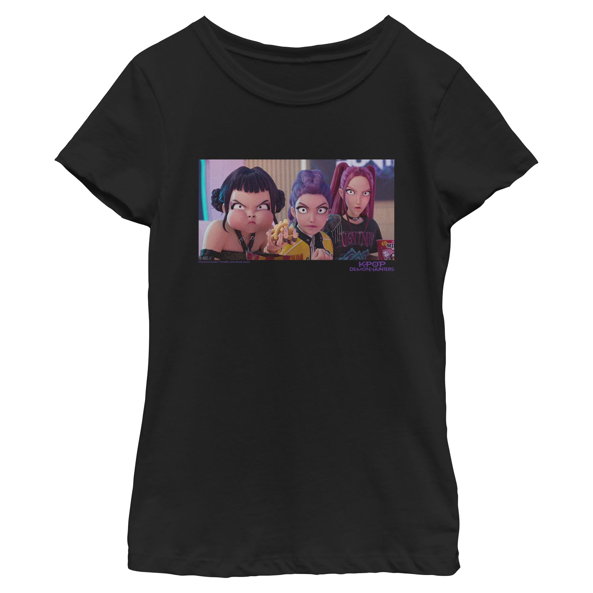 Girls KPop Demon Hunters Angry Trio Scene T Shirt - Walmart.com