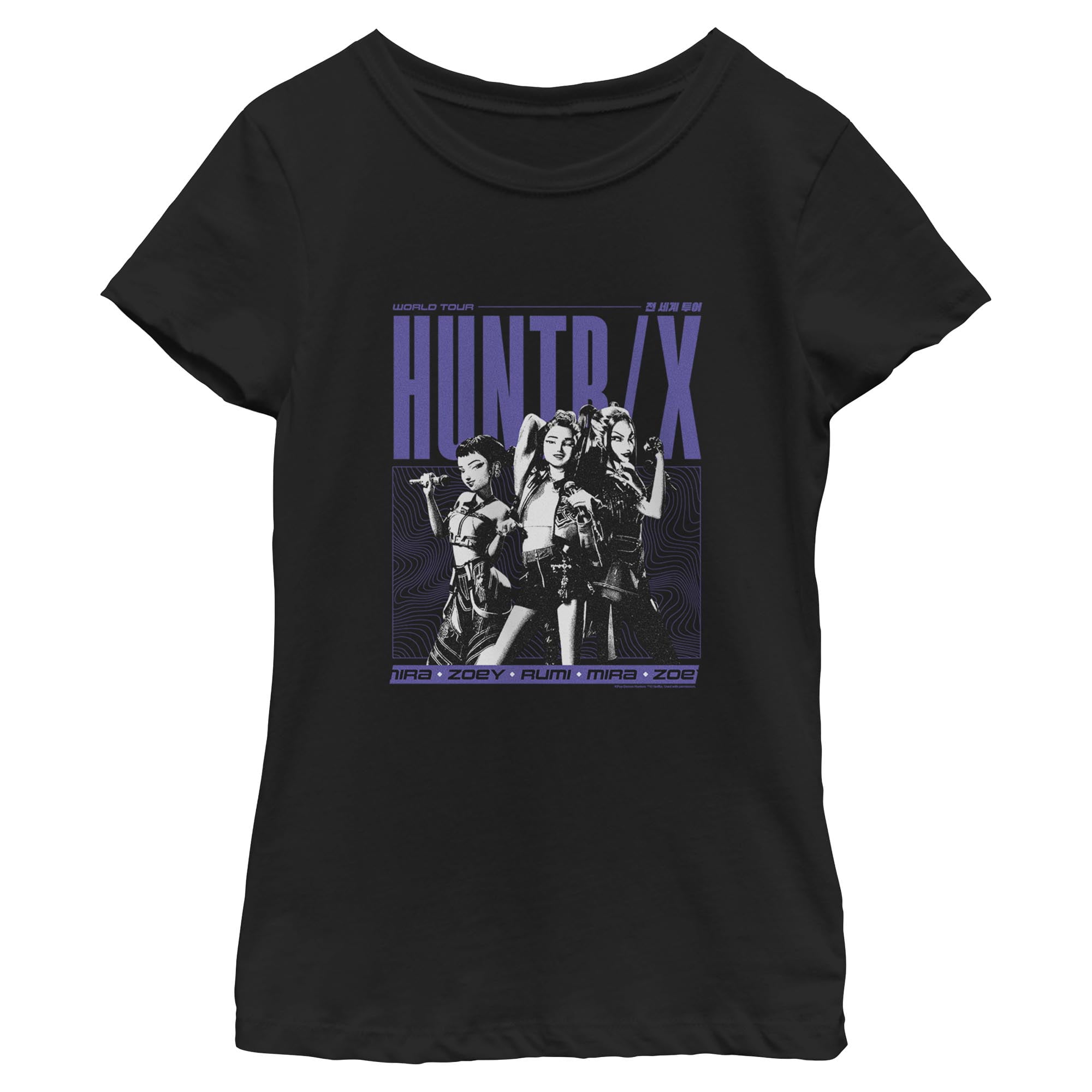Girls KPop Demon Hunters Huntrix World Tour T Shirt - Walmart.com