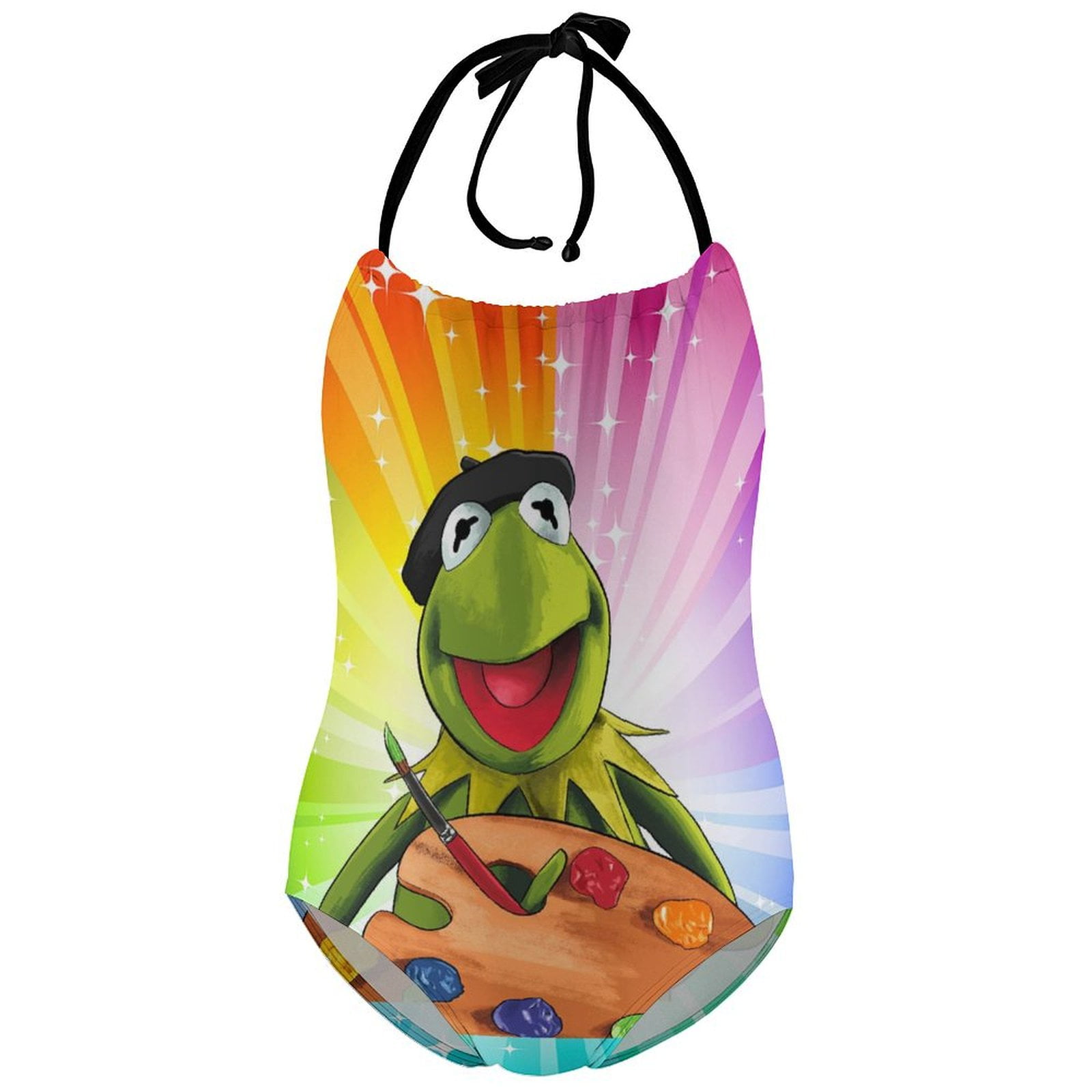 Girls Ke-Rmit The Fro Bathing Suit One Piece Halter Neck Strap Swimwear ...