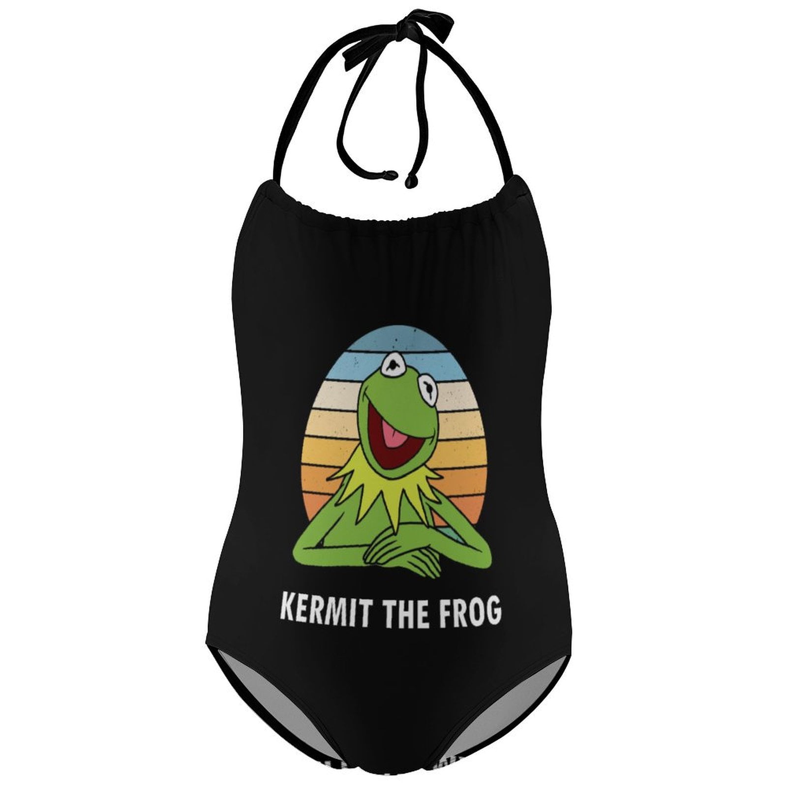 Girls Ke-Rmit The Fro Bathing Suit One Piece Halter Neck Strap Swimwear ...