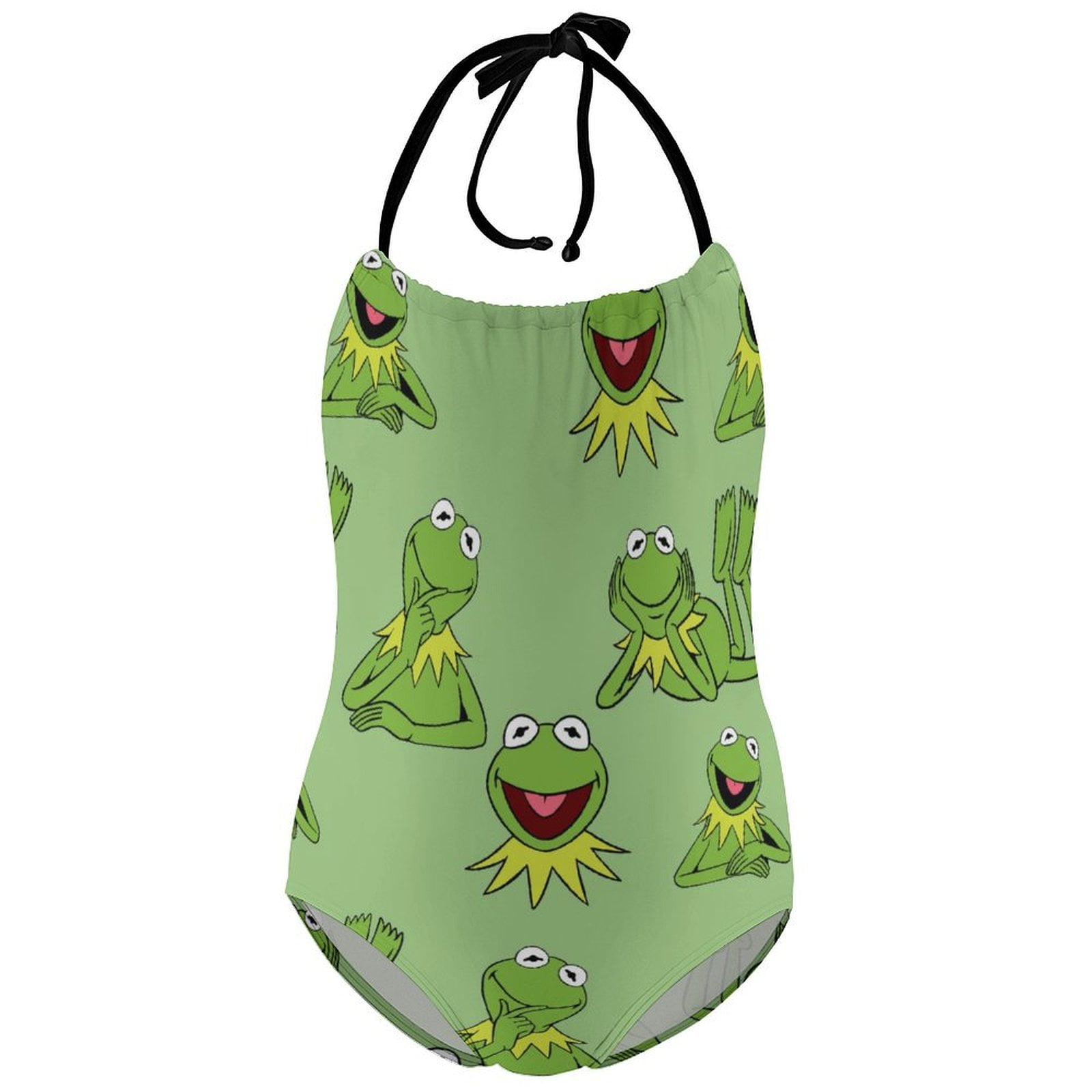 Girls Ke-Rmit The Fro Bathing Suit One Piece Halter Neck Strap Swimwear ...