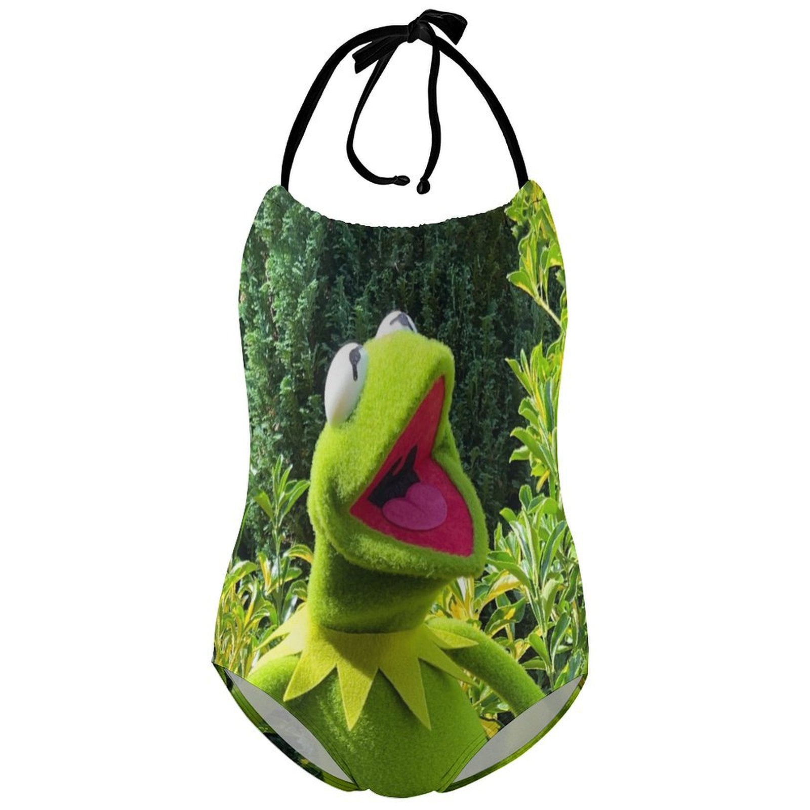 Girls Ke-Rmit The Fro Bathing Suit One Piece Halter Neck Strap Swimwear ...