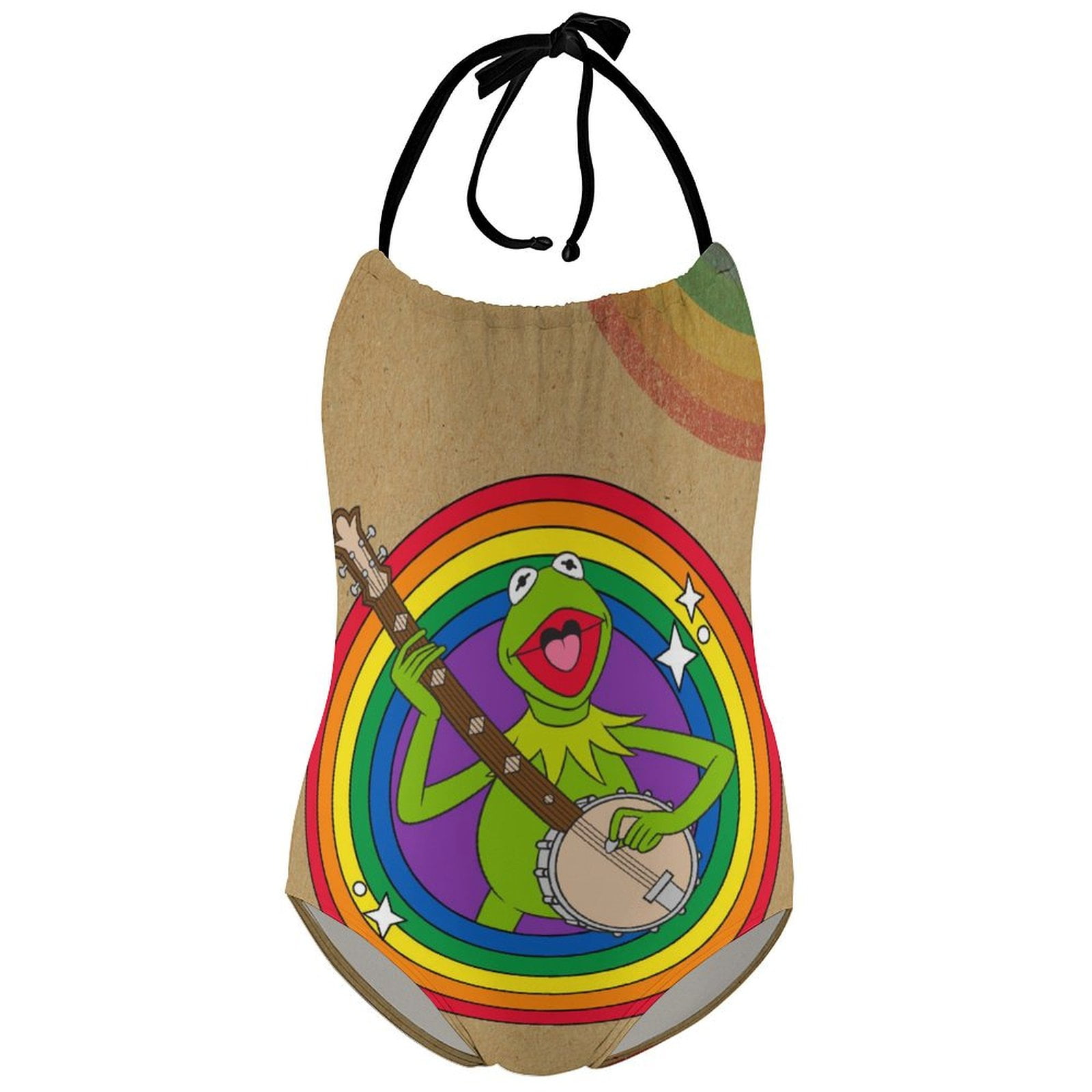 Girls Ke-Rmit The Fro Bathing Suit One Piece Halter Neck Strap Swimwear ...