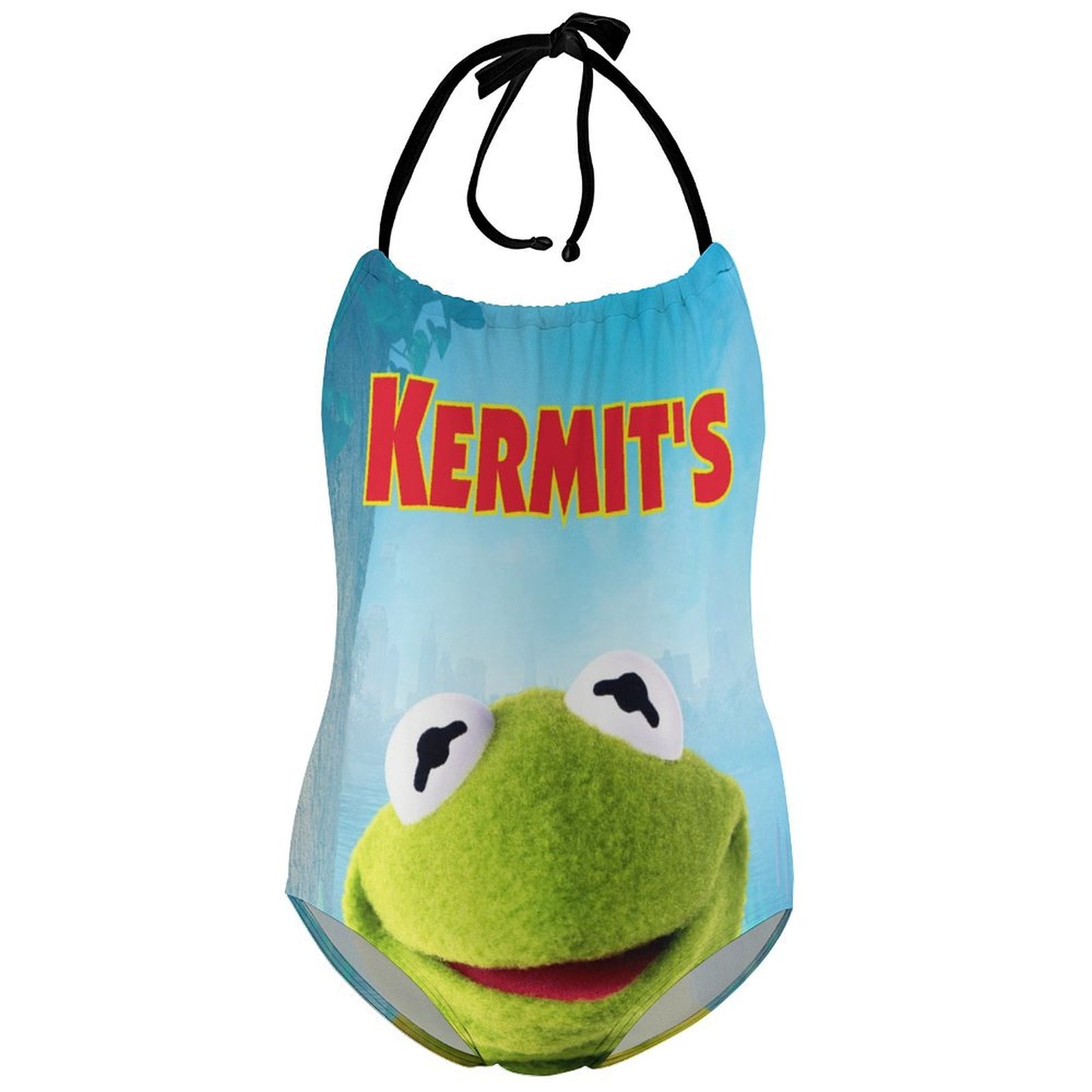 Girls Ke-Rmit The Fro Bathing Suit One Piece Halter Neck Strap Swimwear ...