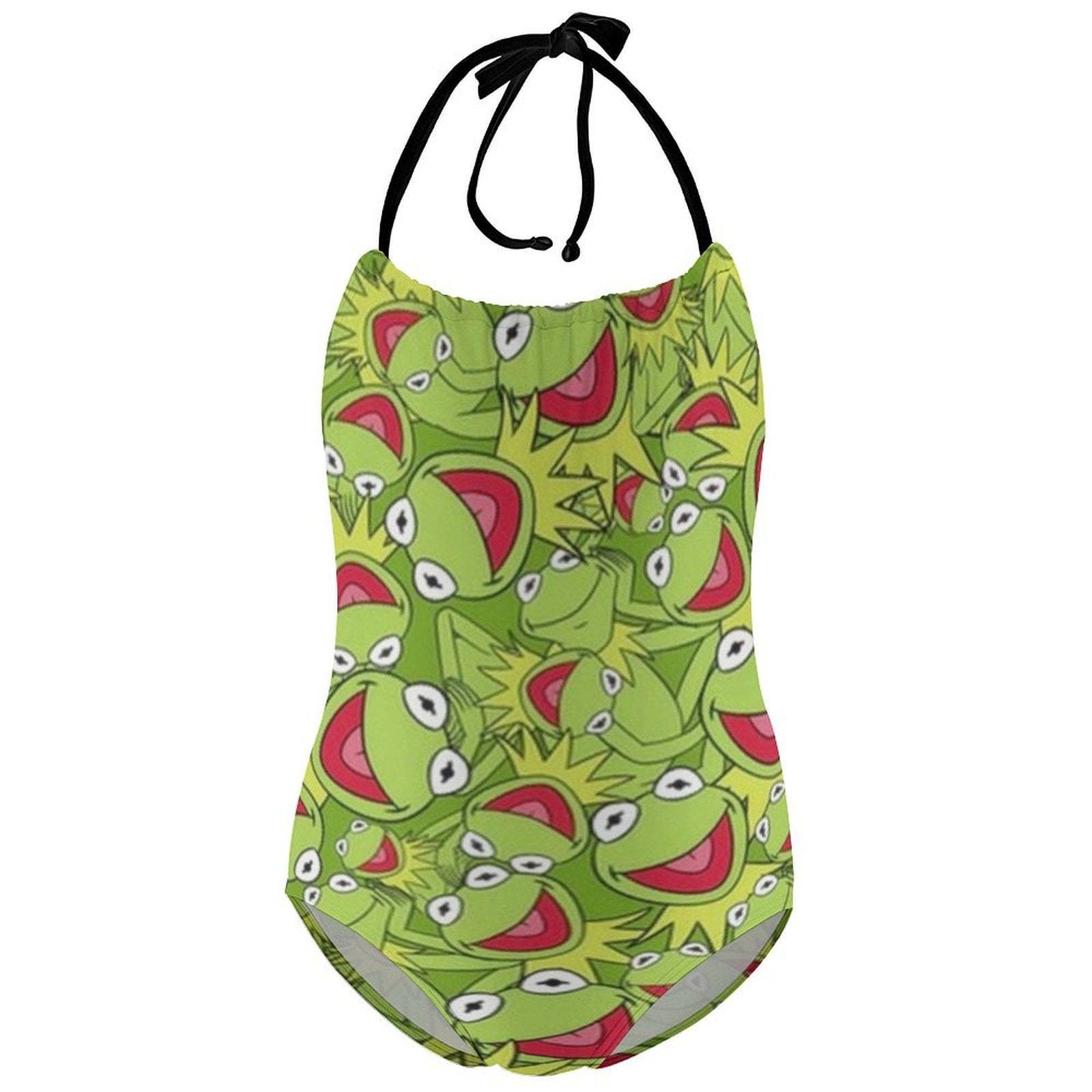 Girls Ke-Rmit The Fro Bathing Suit One Piece Halter Neck Strap Swimwear ...