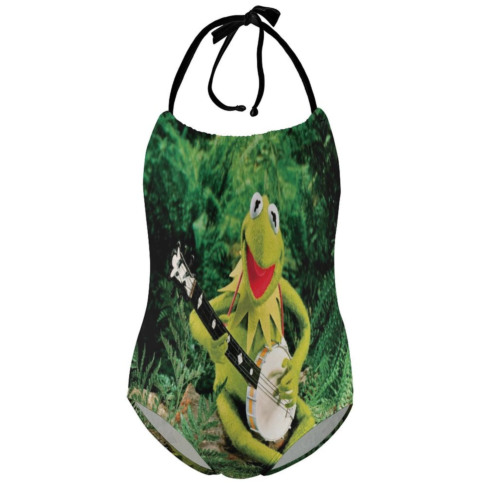 Girls Ke-Rmit The Fro Bathing Suit One Piece Halter Neck Strap Swimwear ...