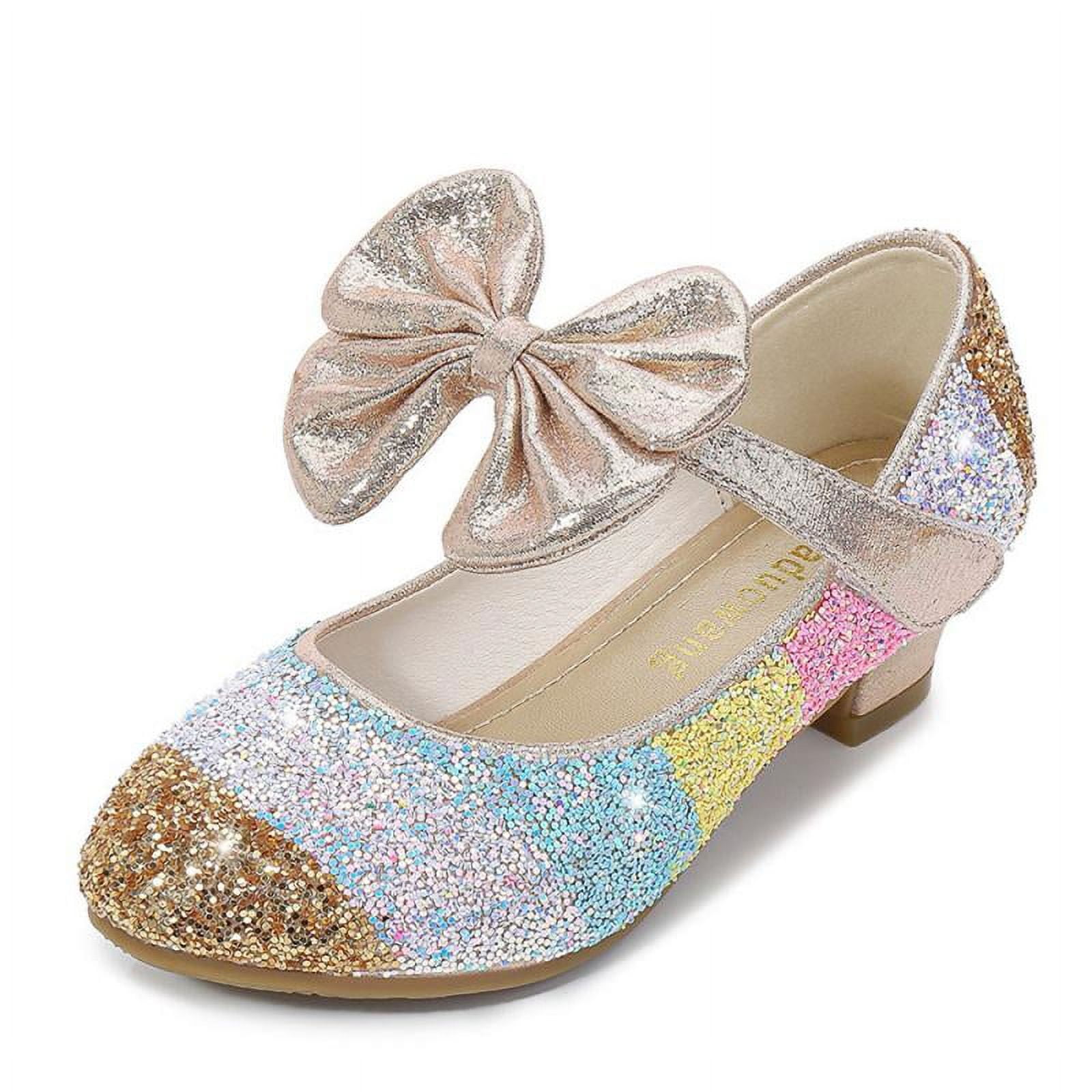 Girls Kid Cosplay Dress Wedding Party Shoes Glitter Sequins high Heel ...