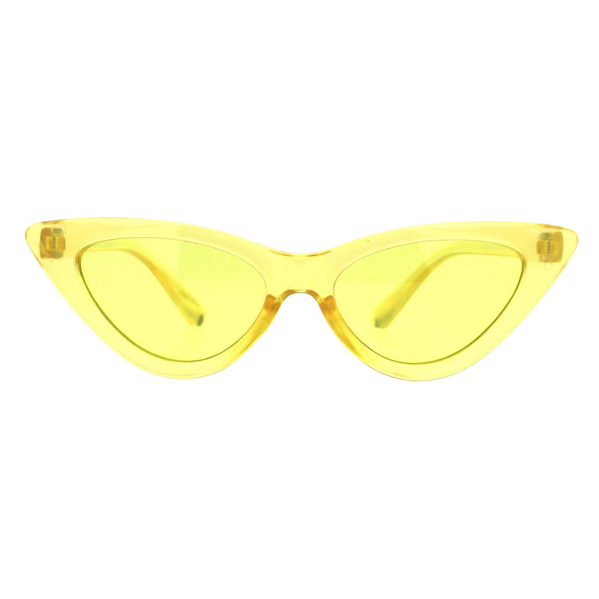Girls Kid Size Gothic Cat Eye Pimp Color Lens Plastic Sunglasses Yellow ...