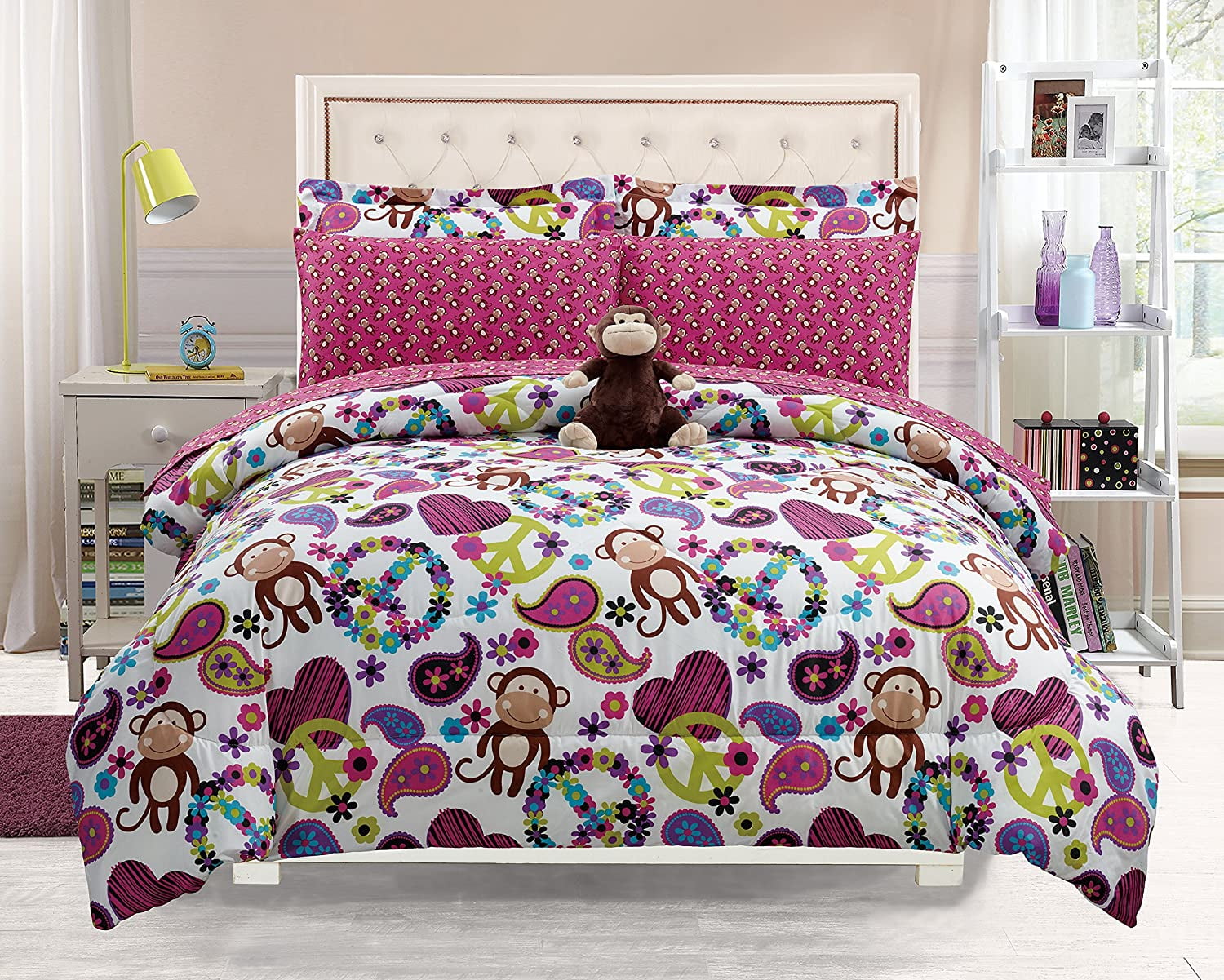 Girls Kids Bedding-FABIAN MONKEY Tween Teen Dream Bed In A Bag. (Double ...