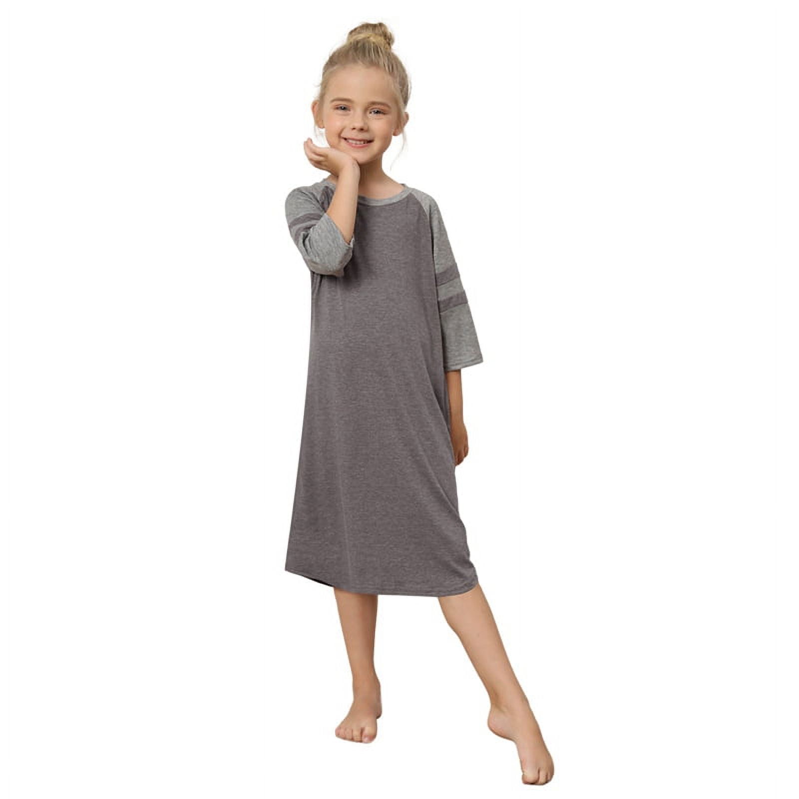 Girls Kids Cotton Nightgown Sleepwear Dress Soft Home Dress Summer ...