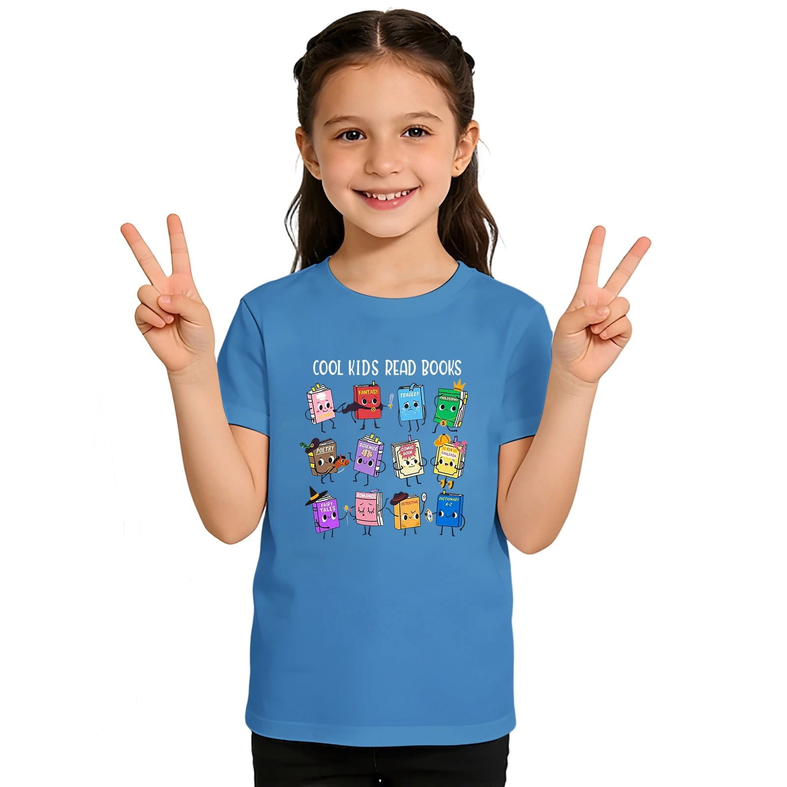 Girls Kids Graphic Short Sleeve T Shirt Casual Blend Tee With Prints ...