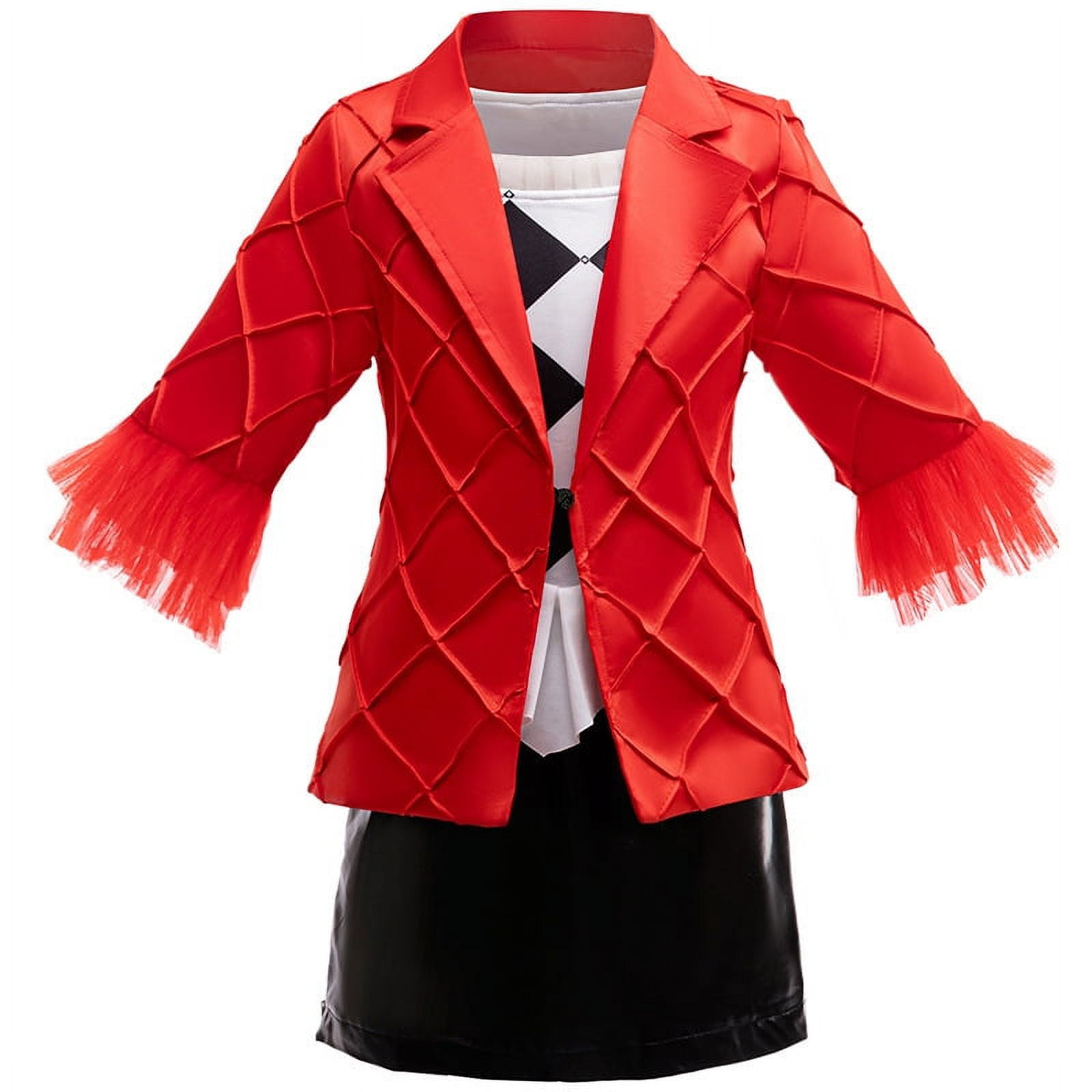 Girls Kids Harley Quinn Costume Set Shirt Skirt Movie Cosplay Halloween ...