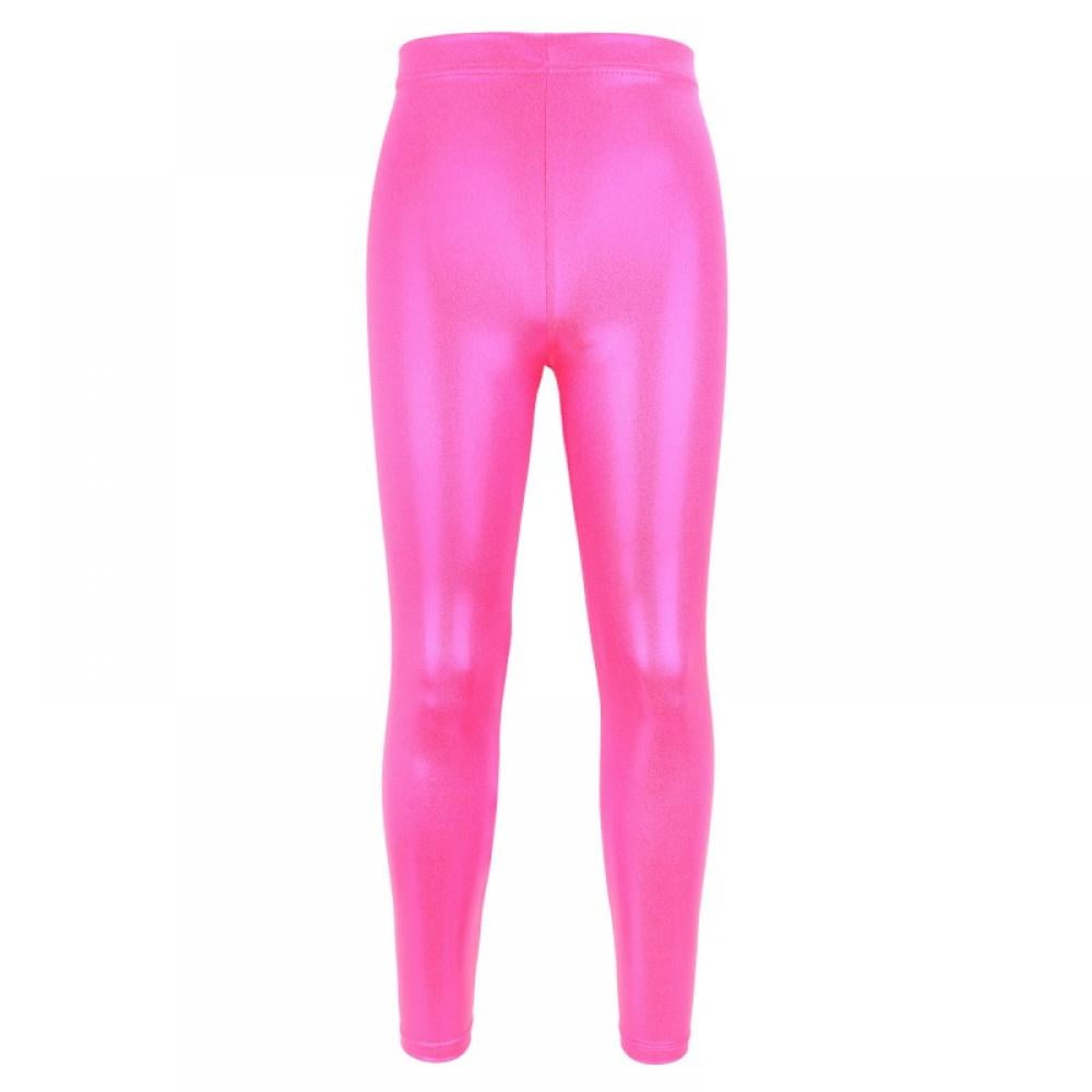 Girls Kids High Waisted Shiny Metallic Dance Fashion Leggings - Walmart.com