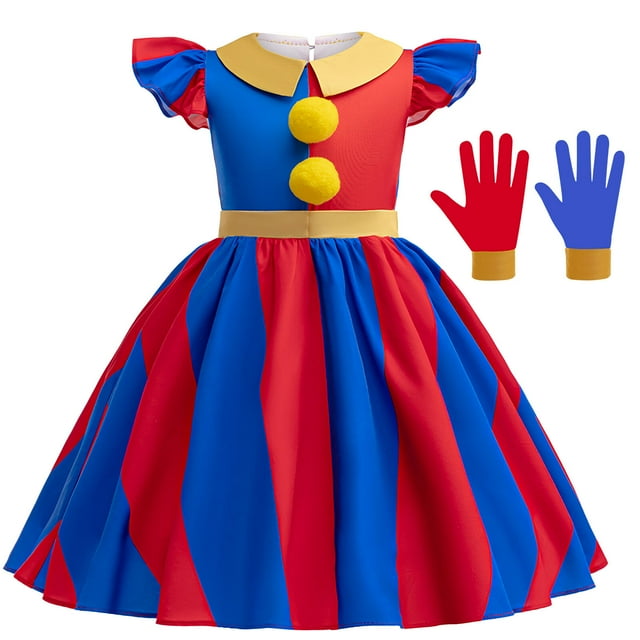 Girls Kids Movie Clown Costume Cosplay Casual Graphic Princess Dress ...