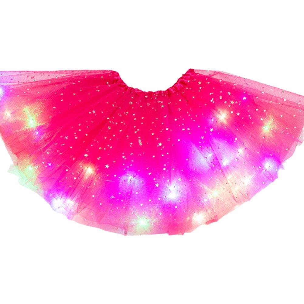 Girls Kids Princess LED Light Up Glow Dance Tutu Skirt Ballet Fancy ...