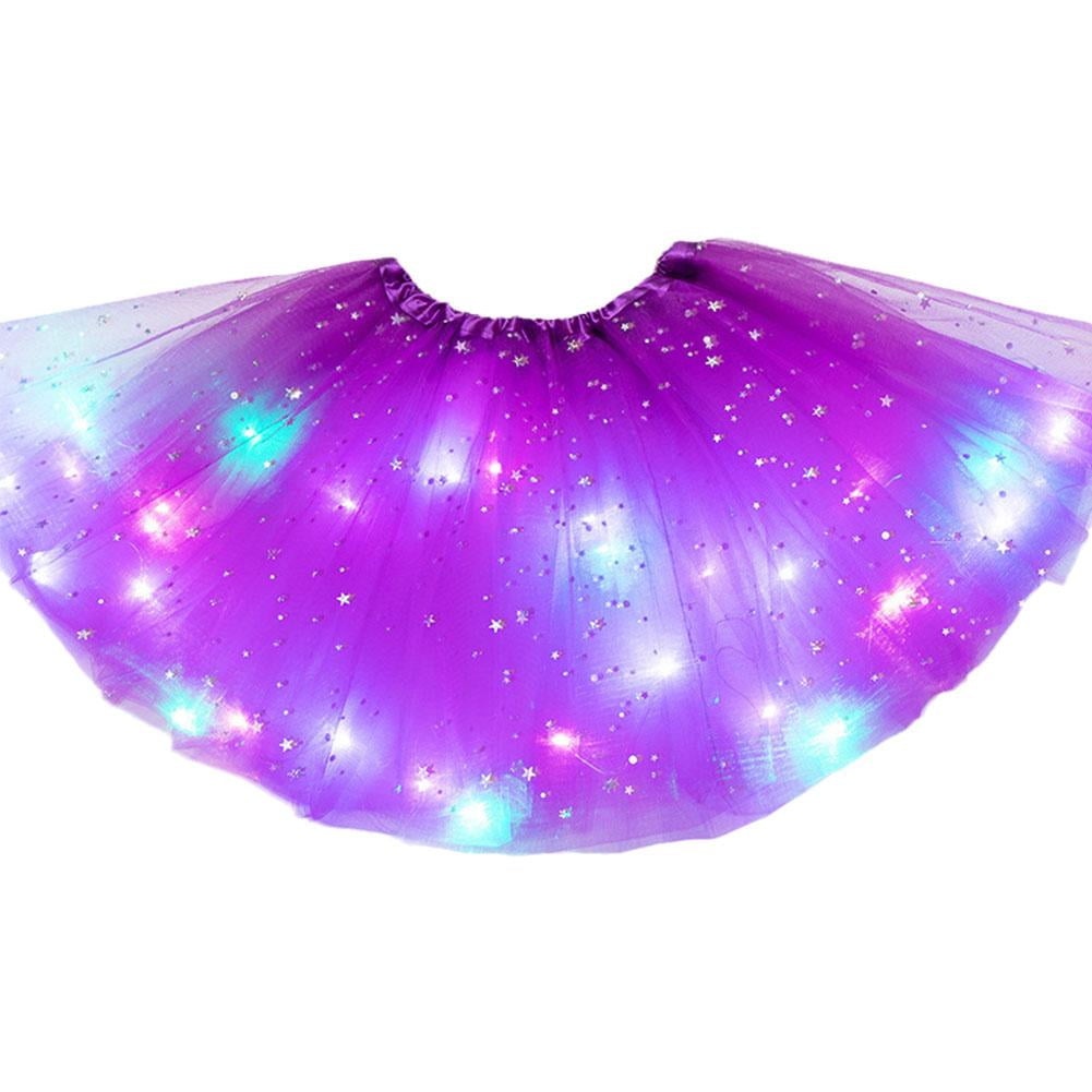 Girls Kids Princess LED Light Up Glow Dance Tutu Skirt Fancy Party ...