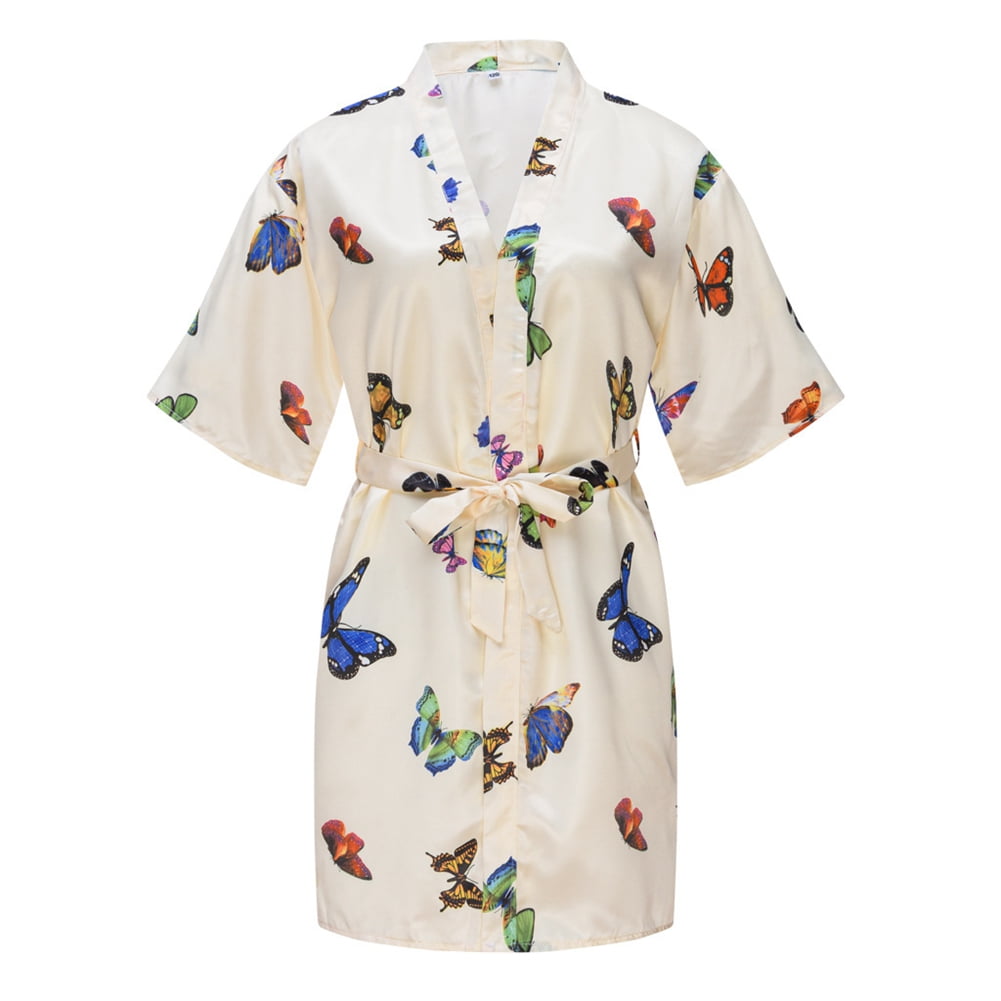 Girls Kids Silky Satin,Multi Color Short Sleeve Kimono Robes for ...