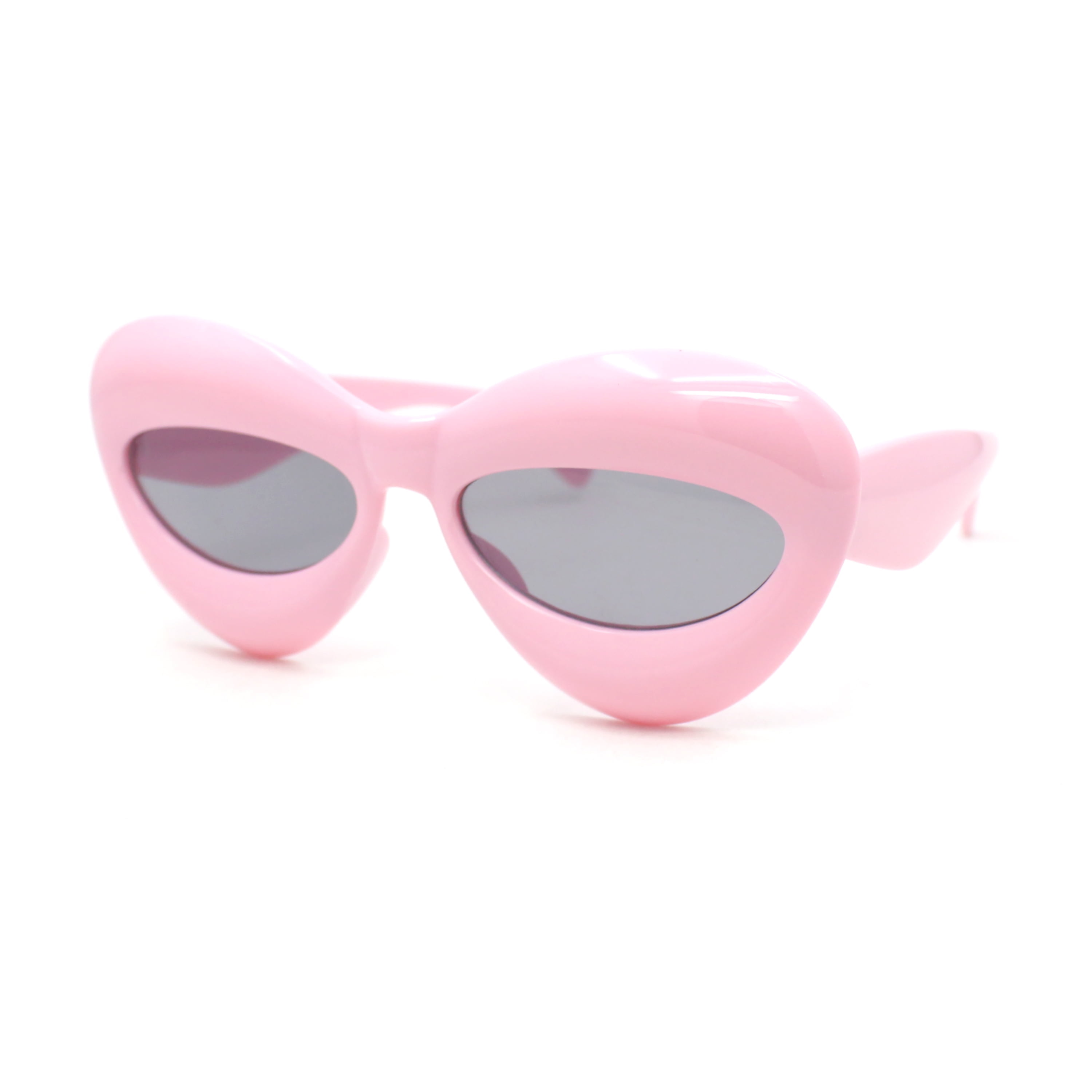 Girls Kids Size Bubble Thick Bloated Plastic Cat Eye Sunglasses Pink ...