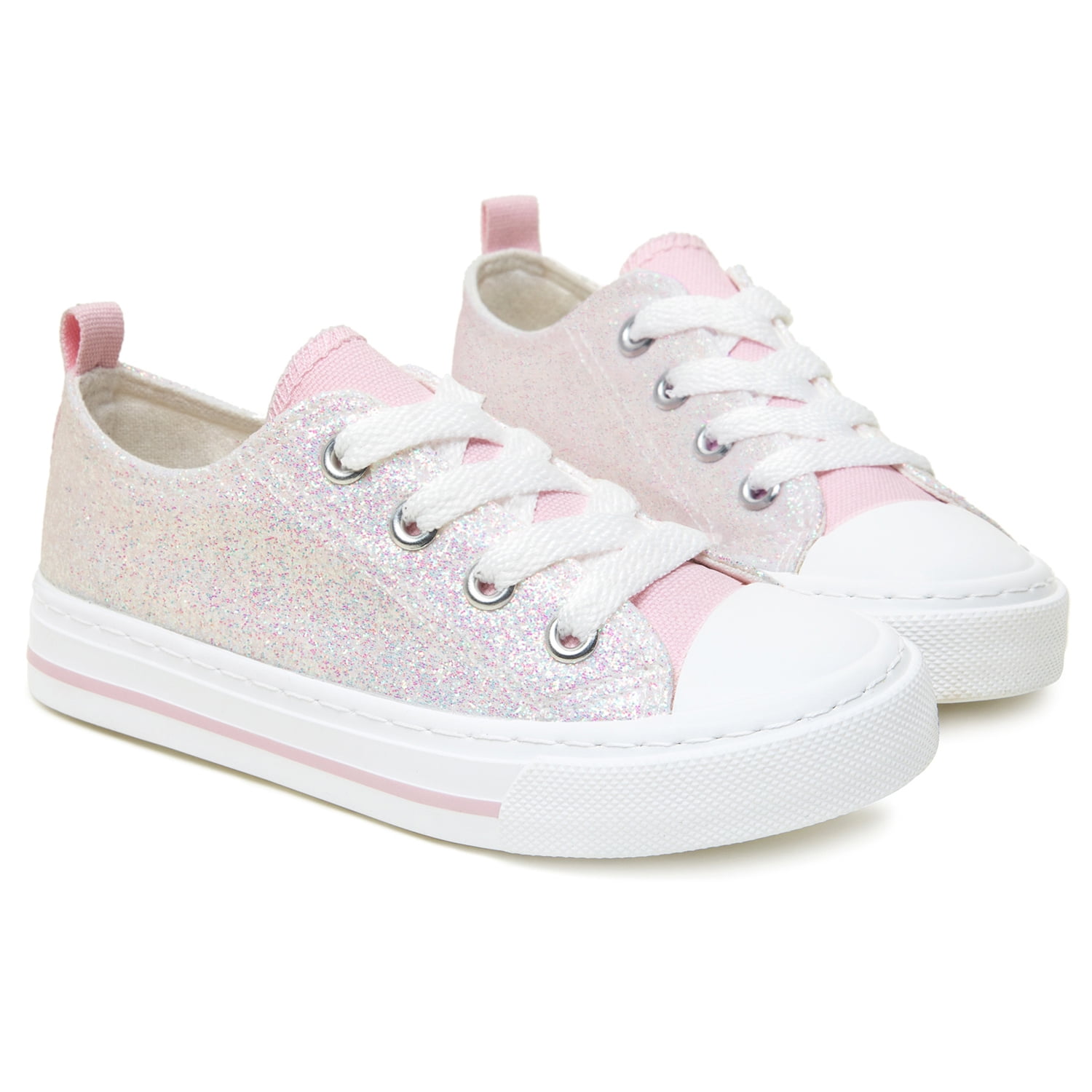 Walmart Girls Junior Sneakers, Glitter Sequins, Low Top, Non Slip ...