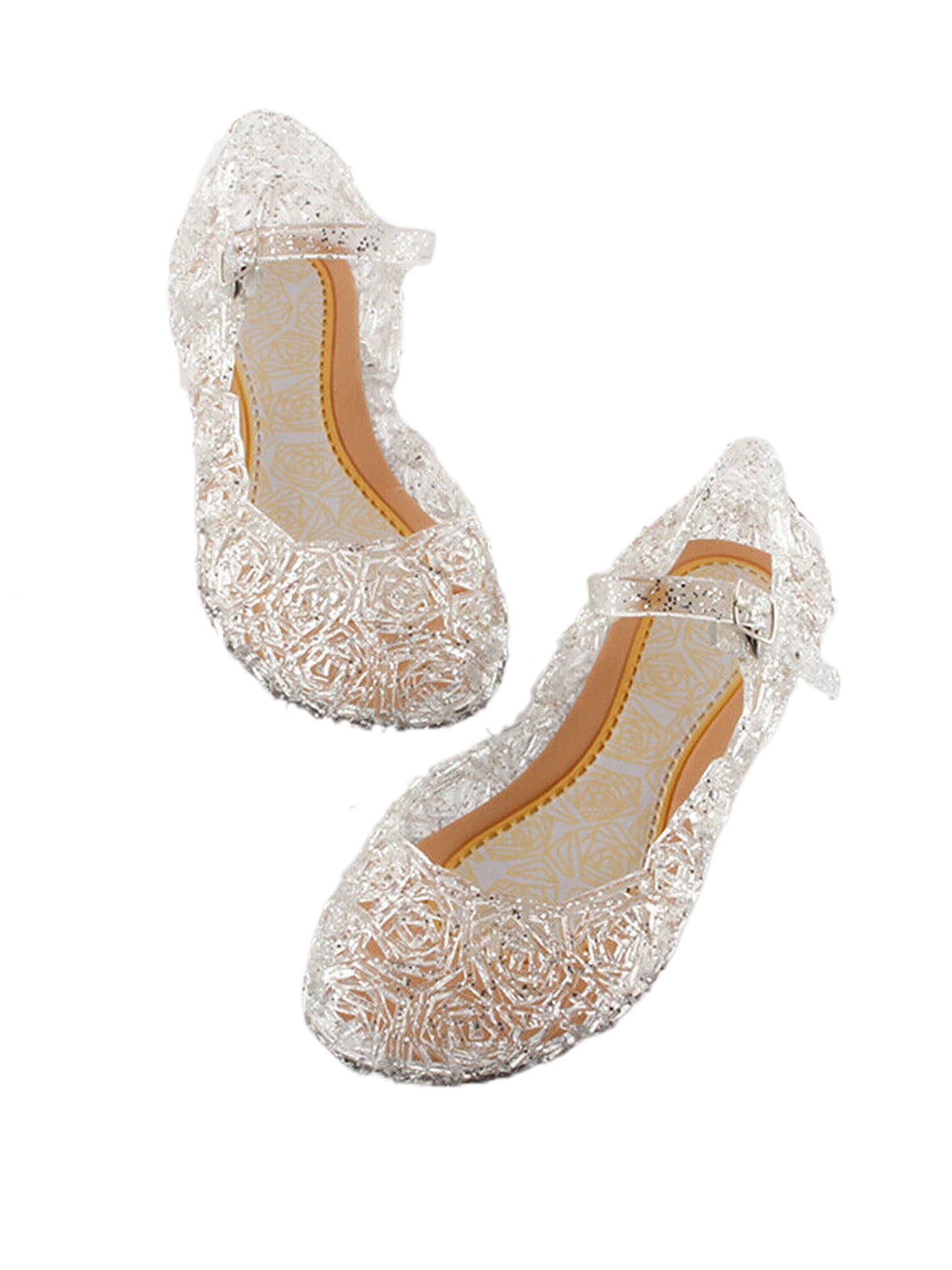 Girls Kids Summer Crystal Sandals Frozen Princess Jelly High-Heeled ...