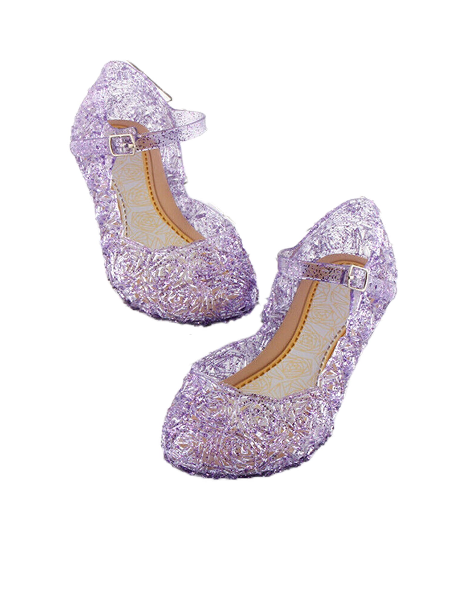 Girls Kids Summer Crystal Sandals Frozen Princess Jelly High-Heeled ...