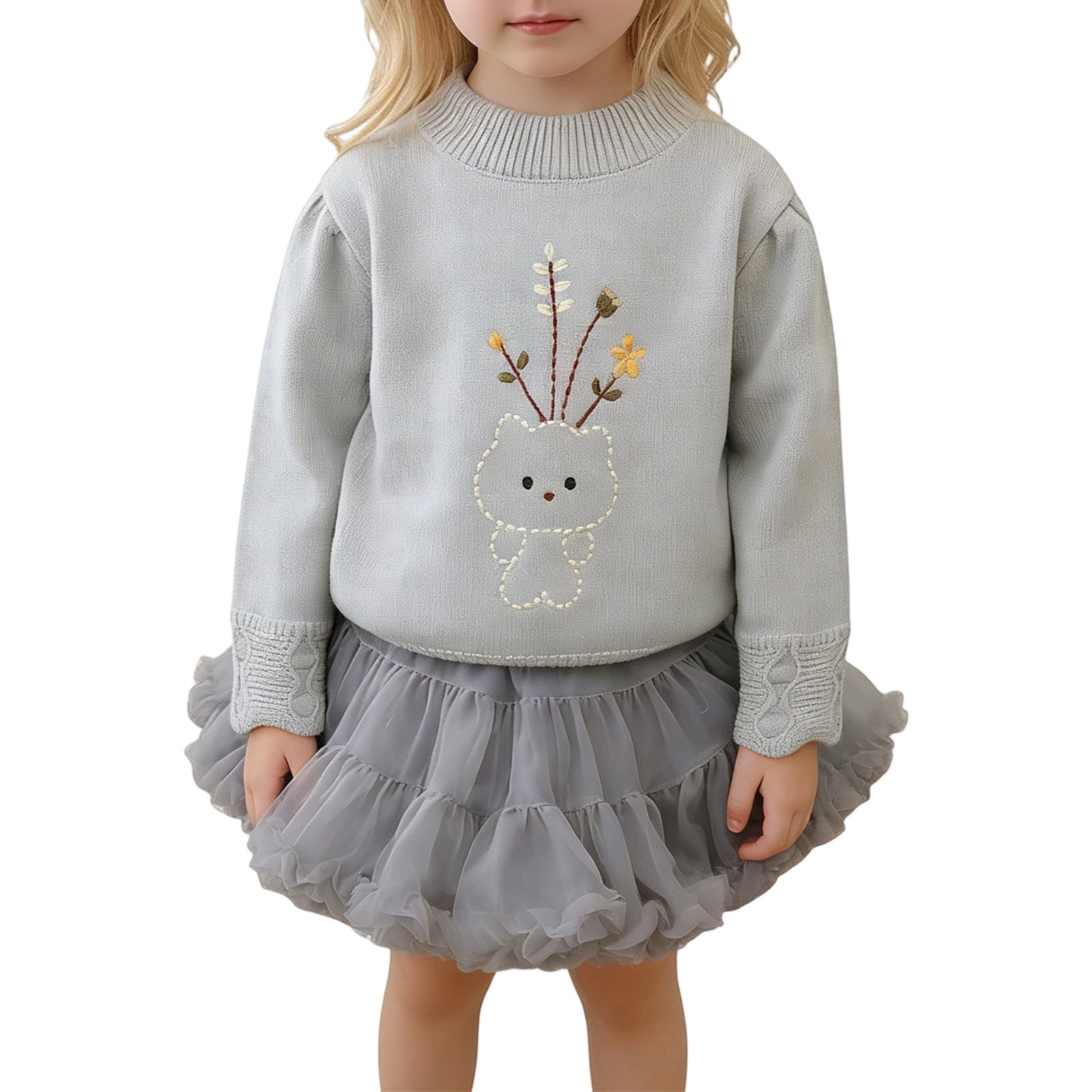 Girls Kids Sweater Dress Fall Winter Cartoon Knitted Pullover Baby ...
