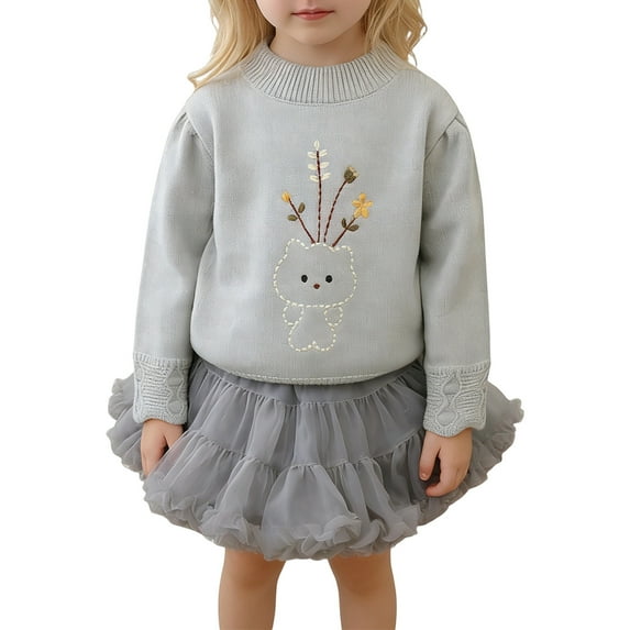 Girls Kids Sweater Dress Fall Winter Cartoon Knitted Pullover Baby ...