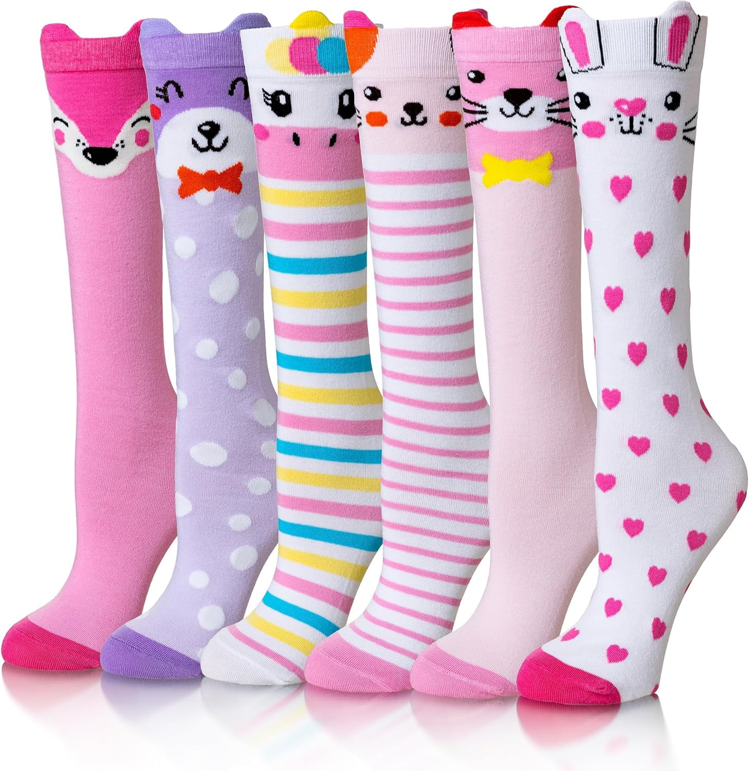 Girls Knee High Socks Kids Crazy Fun Gift Silly Tall Boot Cute Animal ...