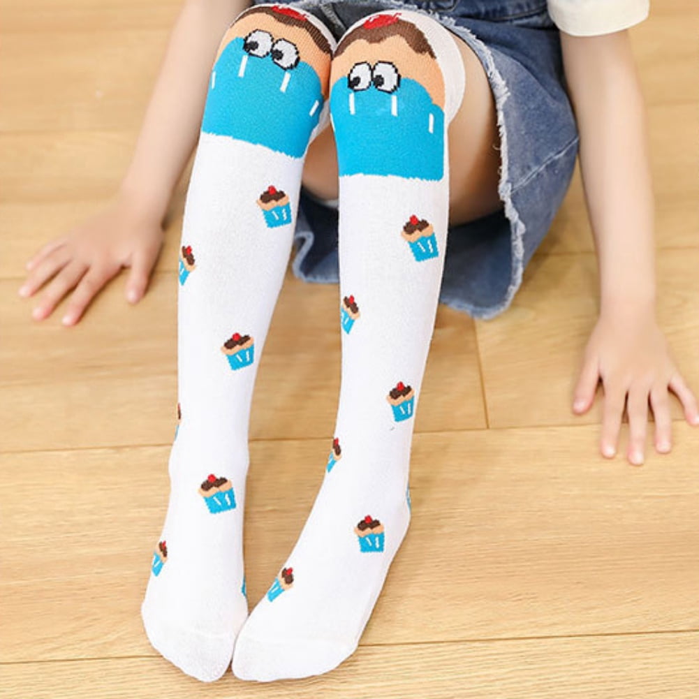 Girls Knee High Socks Long Socks Cute Cartoon Food-Themed Cotton Funny ...
