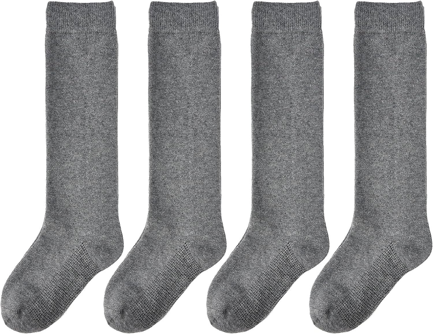 Girls Knee High Socks Seamless Cotton School Uniform Socks Plain/Cable ...