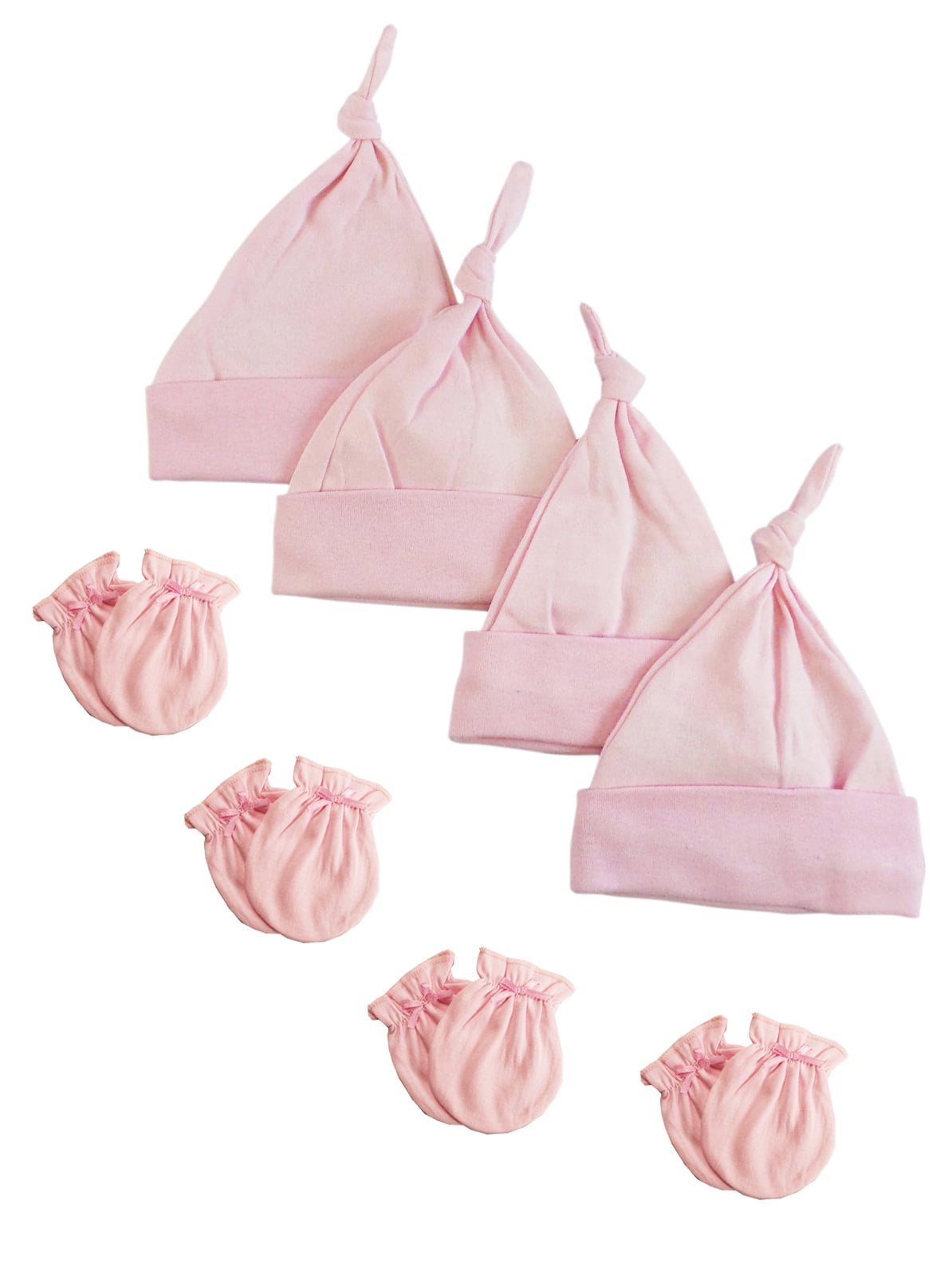 Girls Knotted Caps and Mittens - 8 Piece Set - Walmart.com