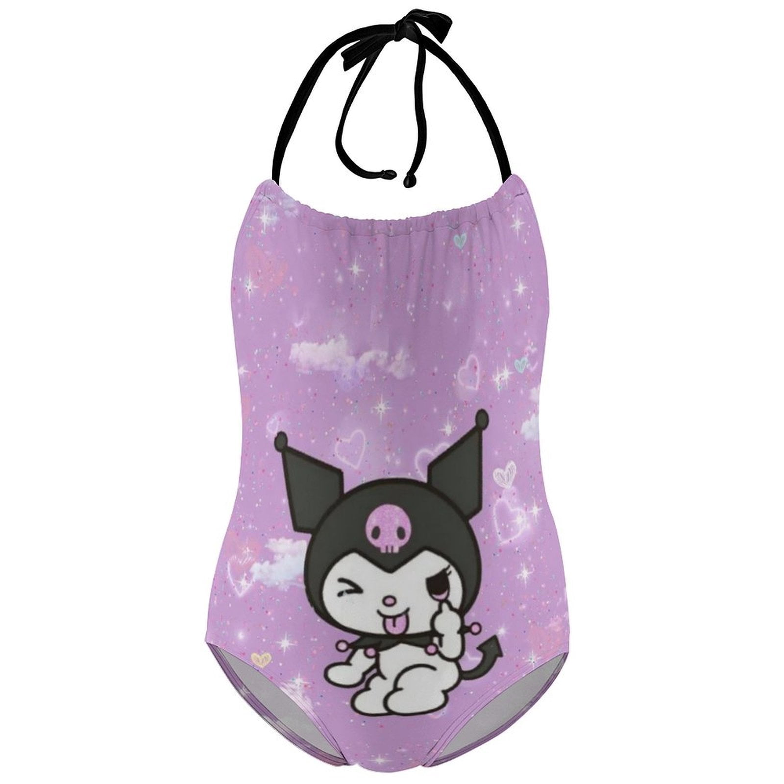 Girls Kuromi One Piece Swimsuit Bathing Suit Beachwear 0051