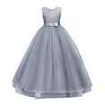 Girls Lace Dress Long A Line Tulle Wedding Pageant Party Prom Dresses ...