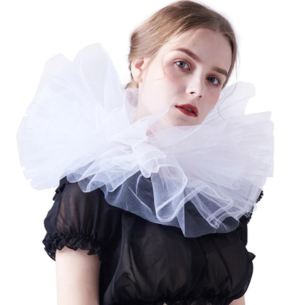 Girls Lace Jabot Collar Detachable Ruffled Collar Victorian Fake Collar ...
