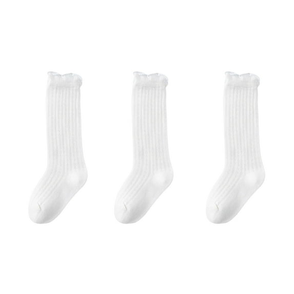 Girls' Lace Ruffle Knee-High Socks - 3-Pack Breathable Mesh Stockings ...