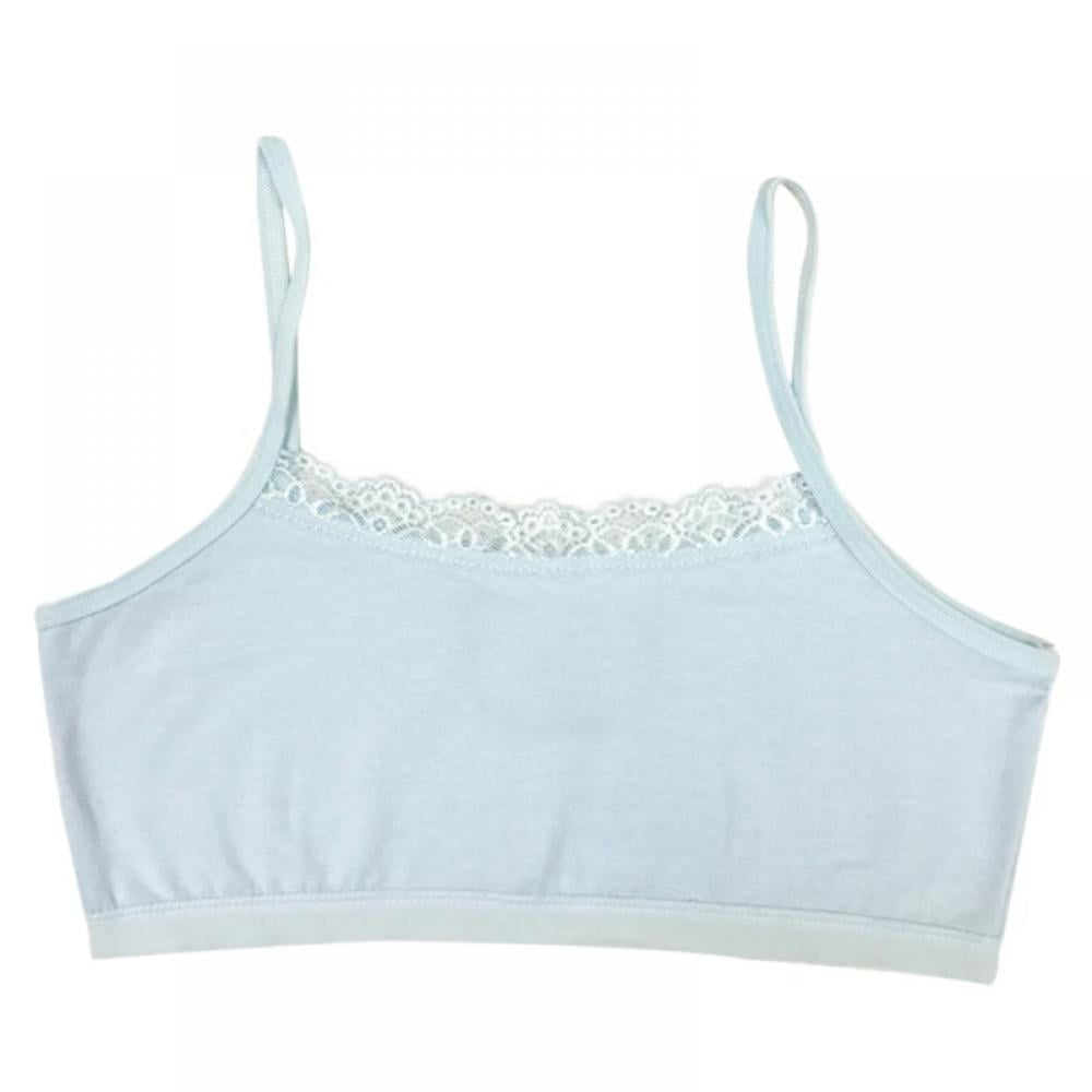 Girls Lace Training Bra Beginner Bralette Non Pads Cotton Crop Tops ...