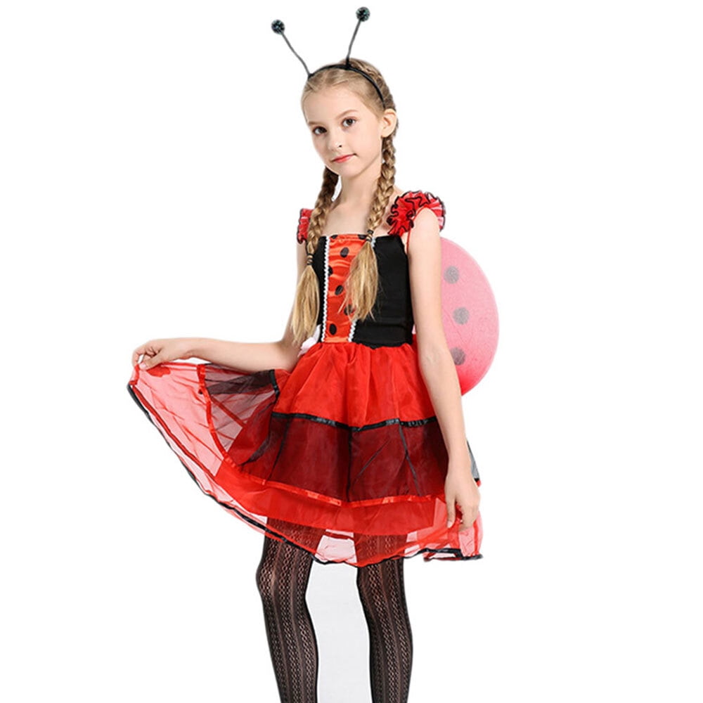 Girls Ladybug Fairy Dress Cosplay Party Fancy Dress up Outfit Suit 3-8Y ...