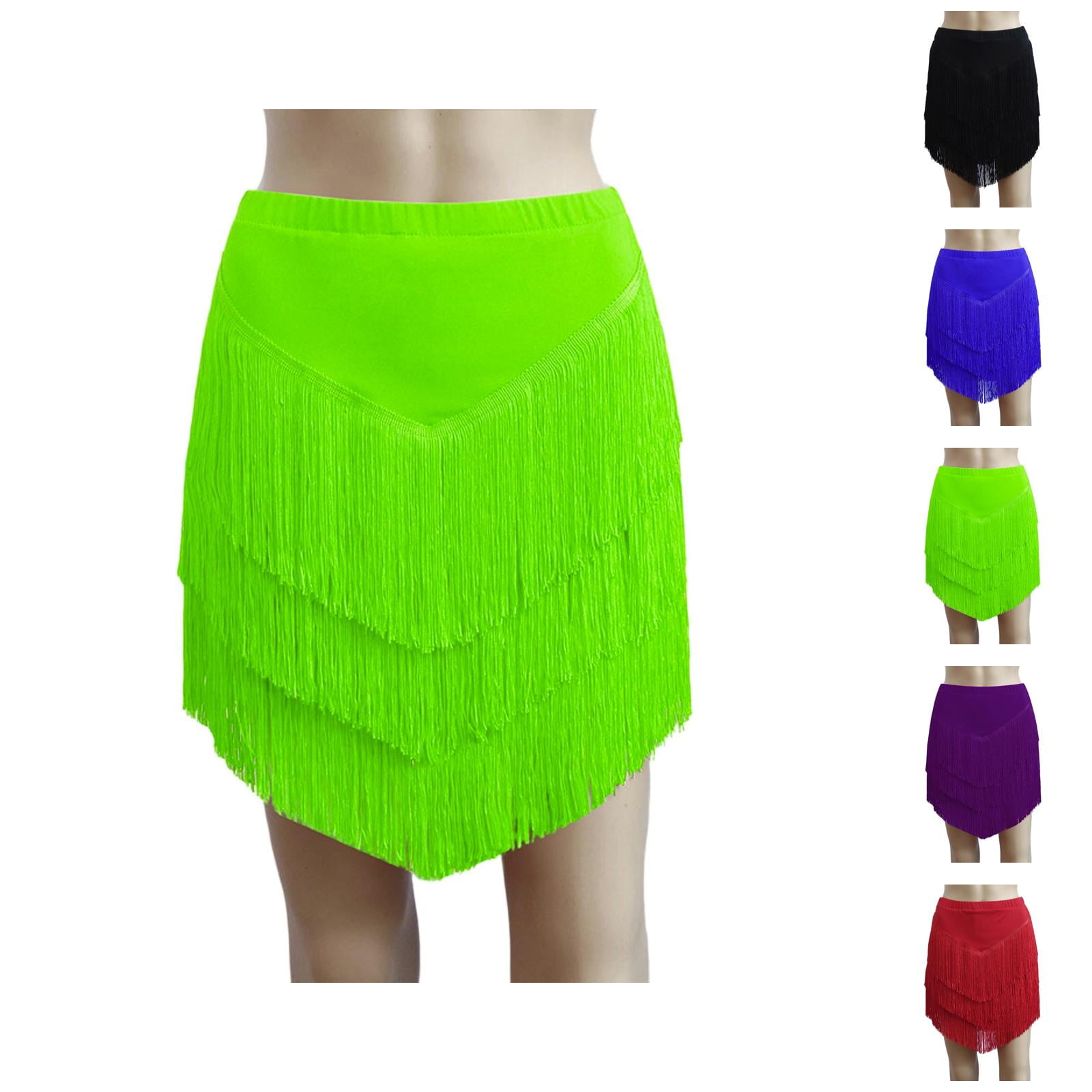 Girls Latin Dance Fringe Dress – Short Sleeve Sequin Performance Gown ...