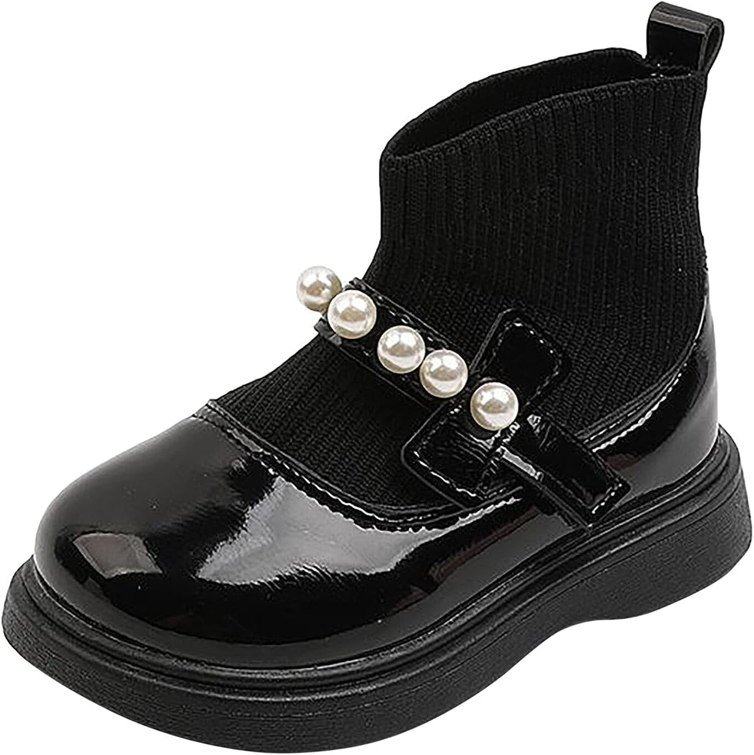 Girls Leather Ankle Boots Side Comfortable Dress Booties for Toddler ...