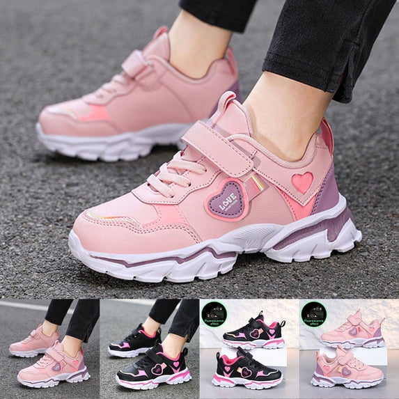 Girls' Leather Upper Waterproof Kids' Shoes Lightweight Student ...