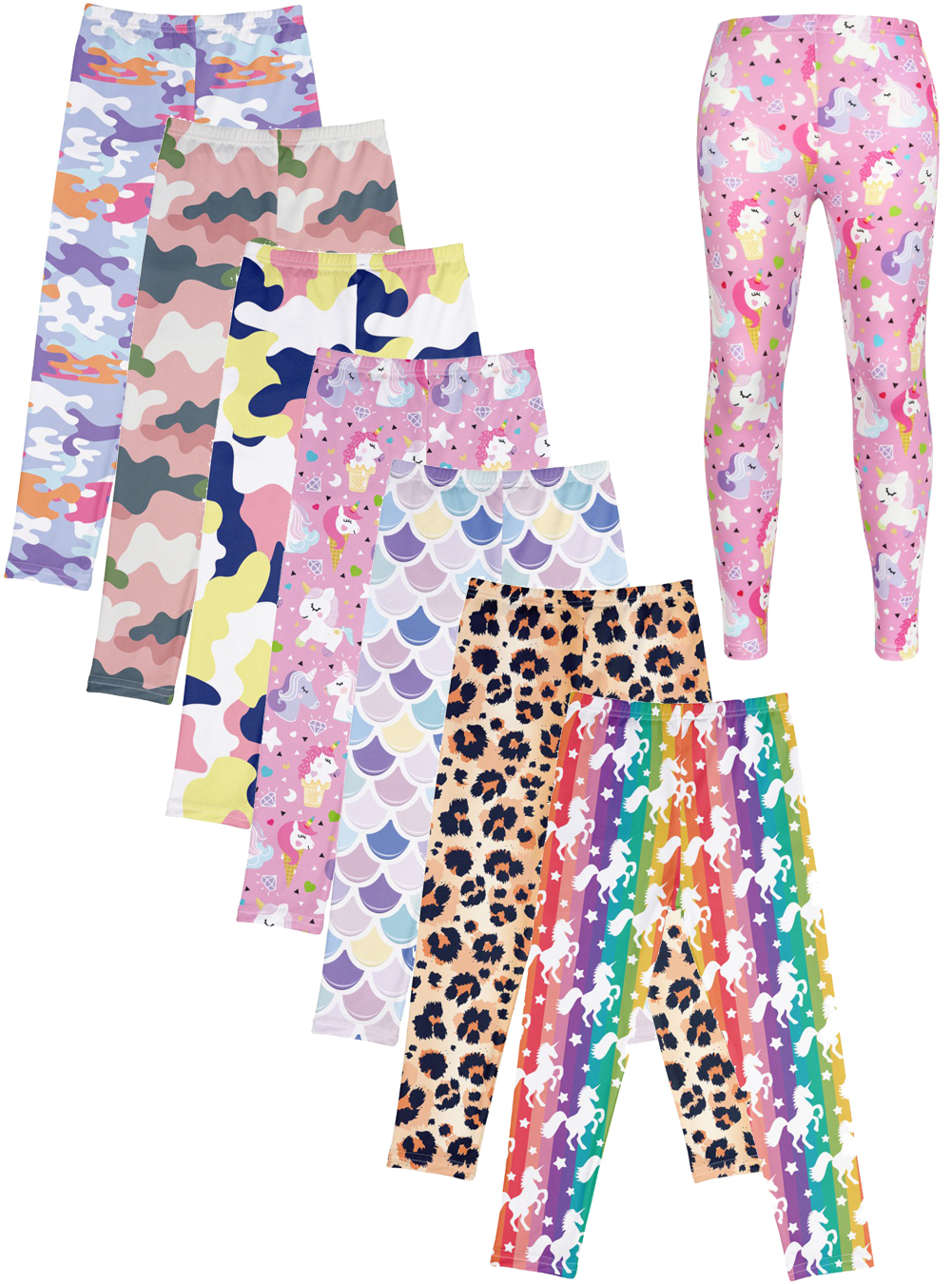 Girls Leggings Cartoon Basic Stretch Legging Toddler Kids Footless ...
