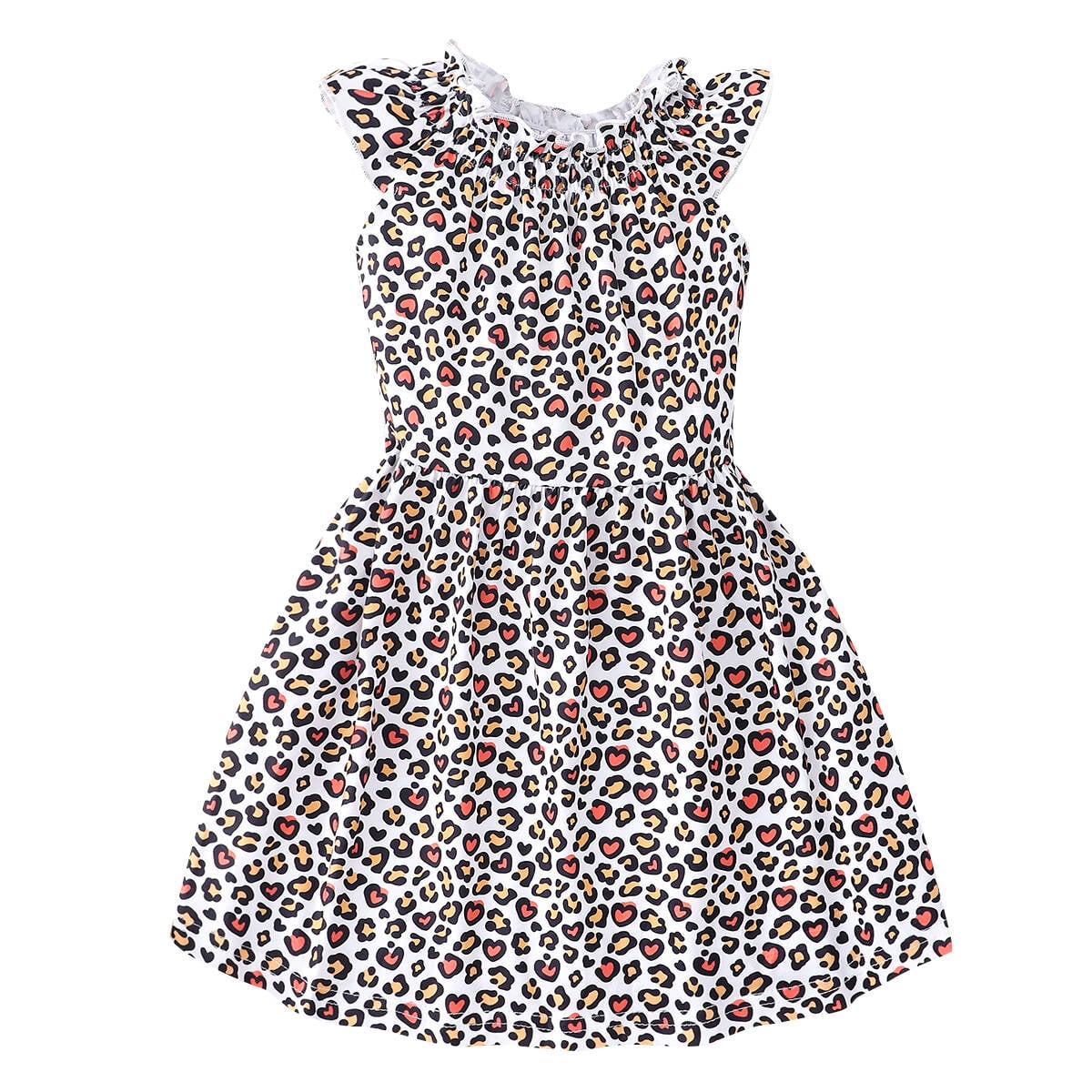 Girls Leopard A-line Dress Toddler Spring Vacation Sundress Size 6 ...