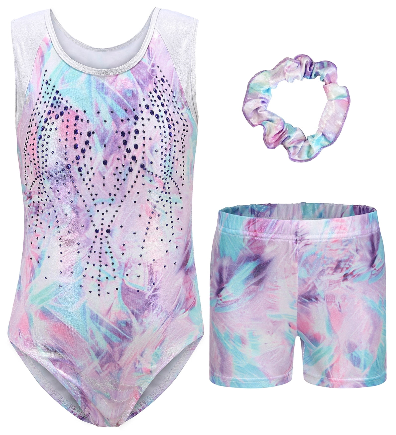 Happy Cherry Leotard Gymnastics Dance Shorts Headband Set Long Sleeve ...